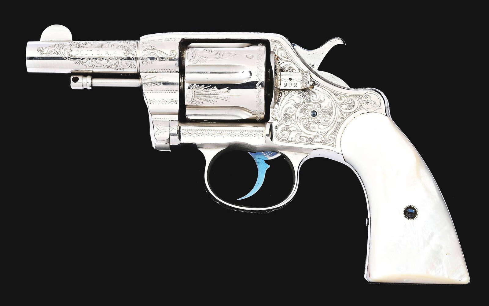 (a) Factory Engraved Colt Model 1889 Navy Double Action Revolver. Auction