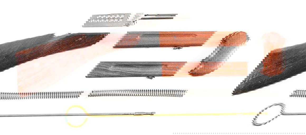 Desirable Original Thompson Machine Gun Parts Including Wood Pieces And ...