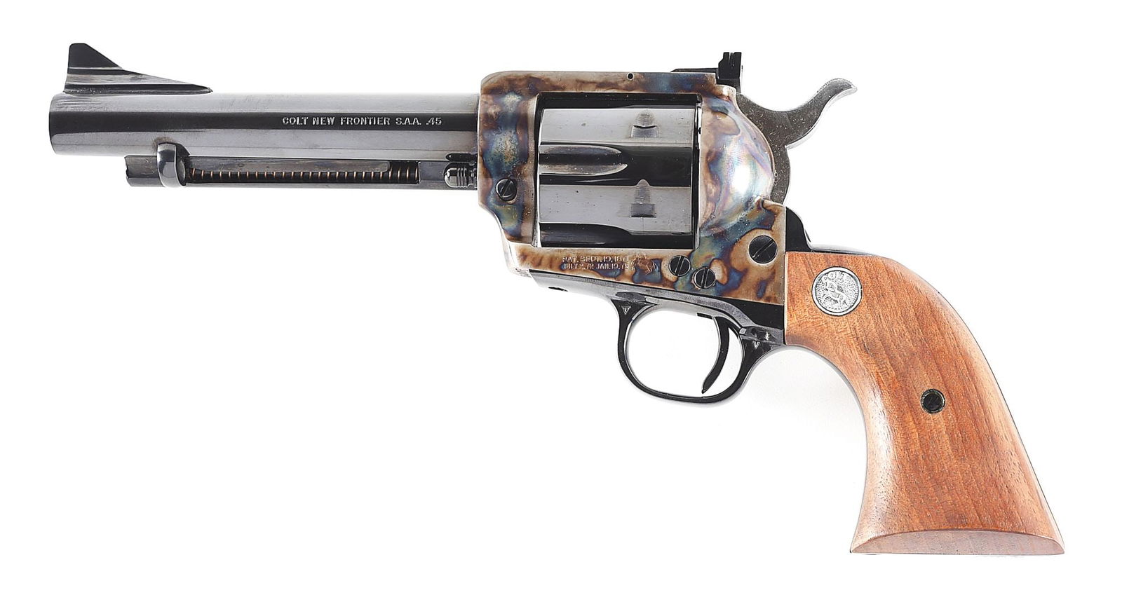 (c) Colt New Frontier .45 Single Action Revolver With Box. Auction
