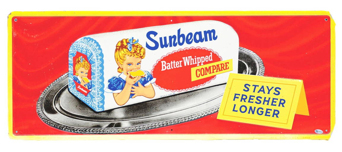 Sunbeam Battered Whipped Bread Self Framed Embossed Tin Sign W/ Bread ...