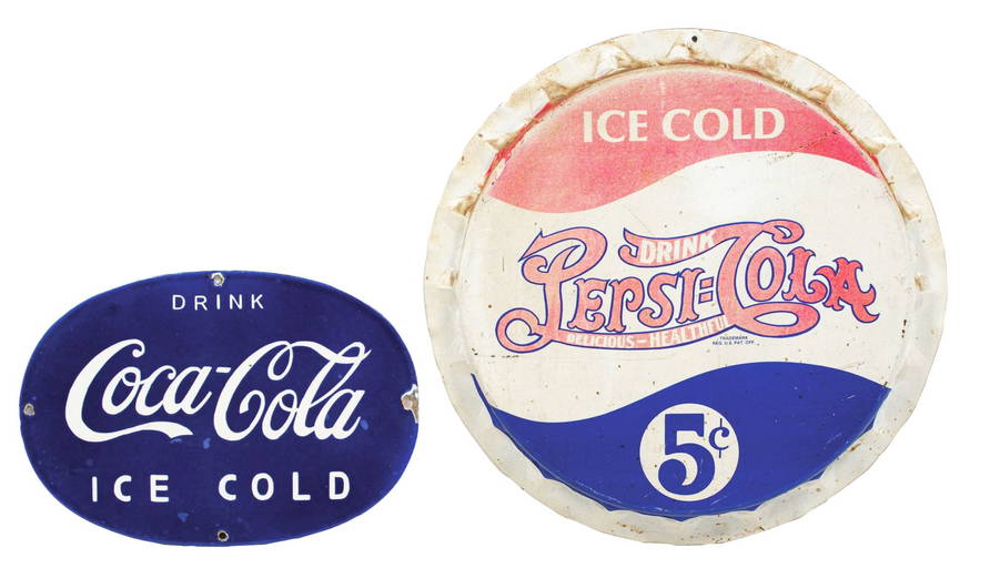 Collection Of 2 Modern Soda Pop Signs