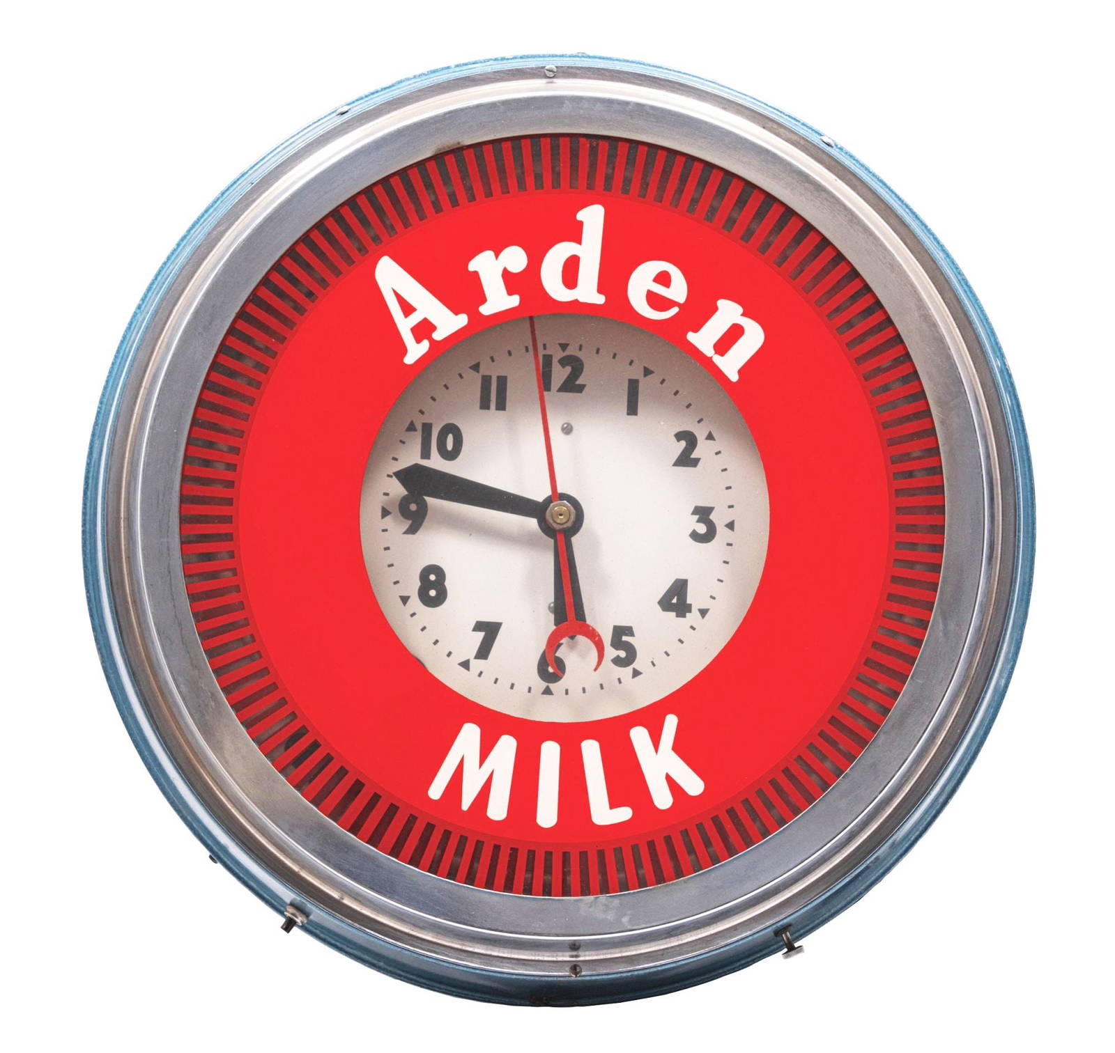 Arden Milk Neon Spinner Clock Auction