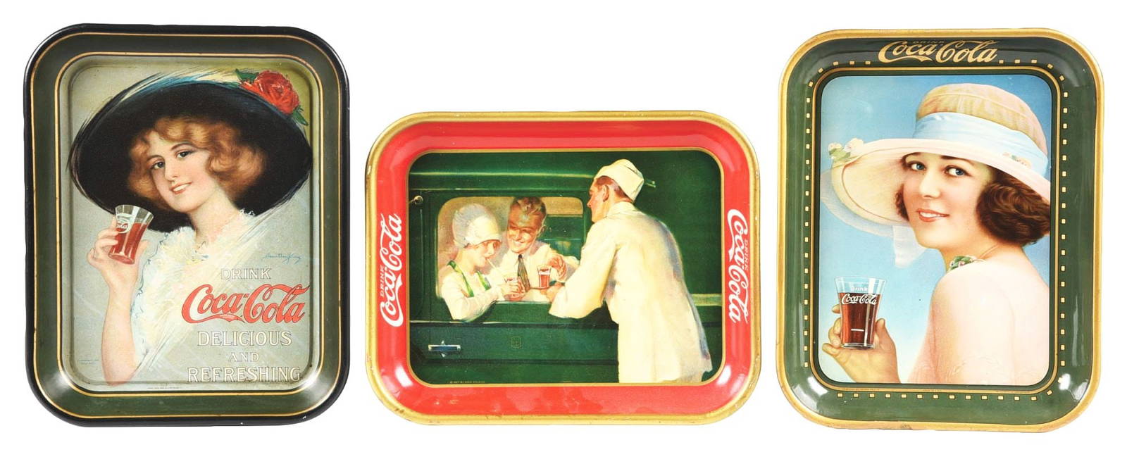 Collection Of 3 Coca-cola Advertising Trays Auction