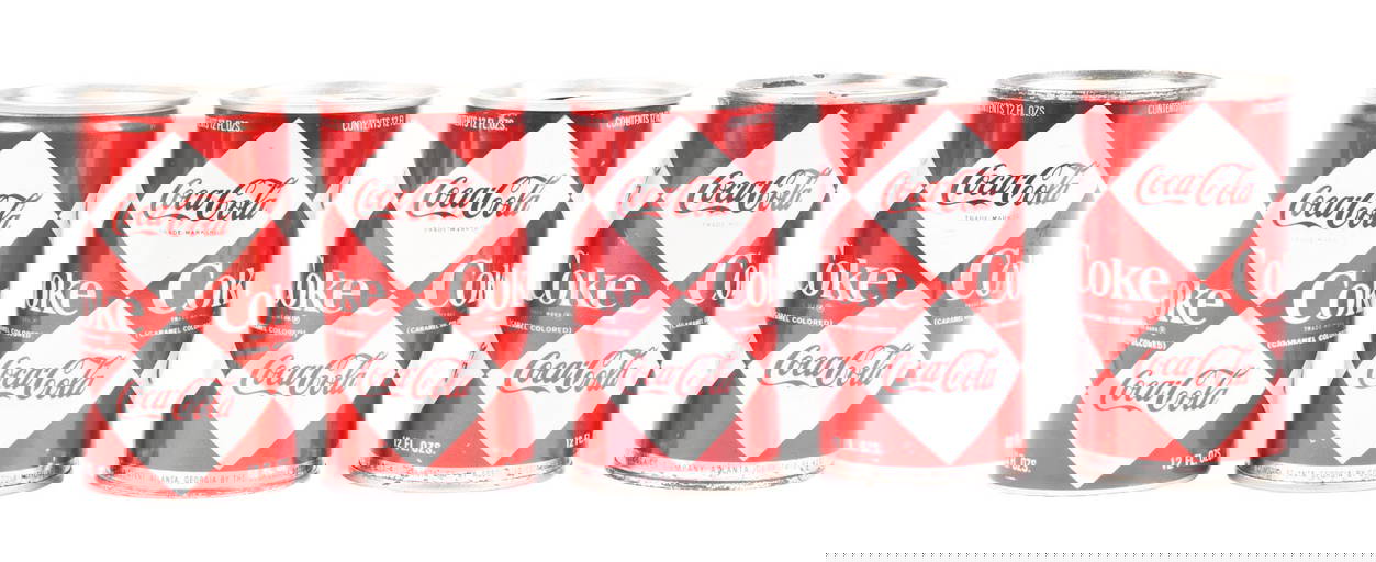 Collection Of 5 Coca Cola Diamond Harlequin Soda Pop Cans