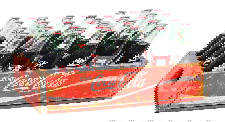 Wooden Crate Of 24 Coca Cola Bottles.