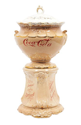 Coca Cola Ceramic Syrup Dispenser By The Wheeling Pottery Company