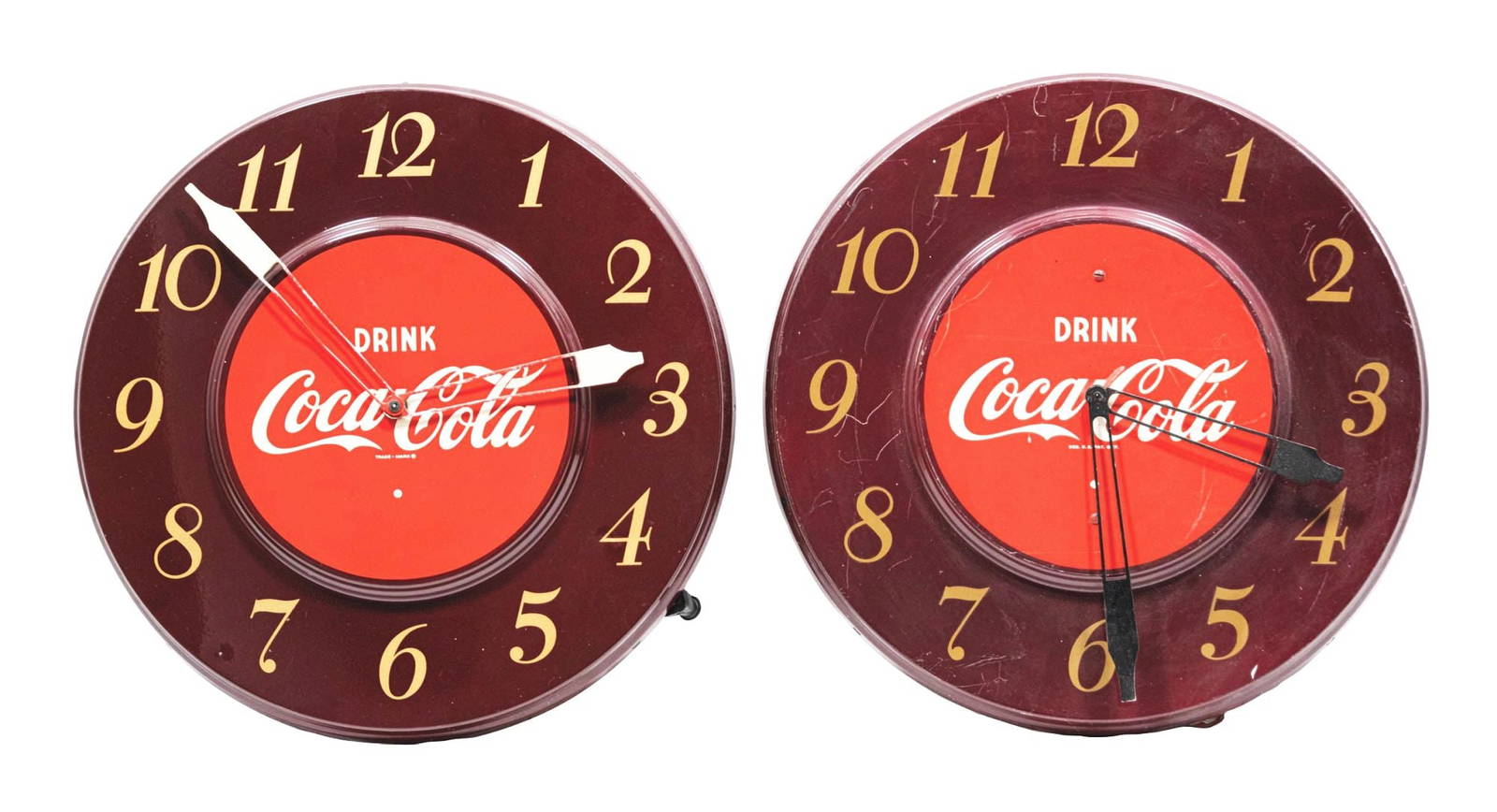 Collection Of 2 "drink Coca-cola" Clocks Auction