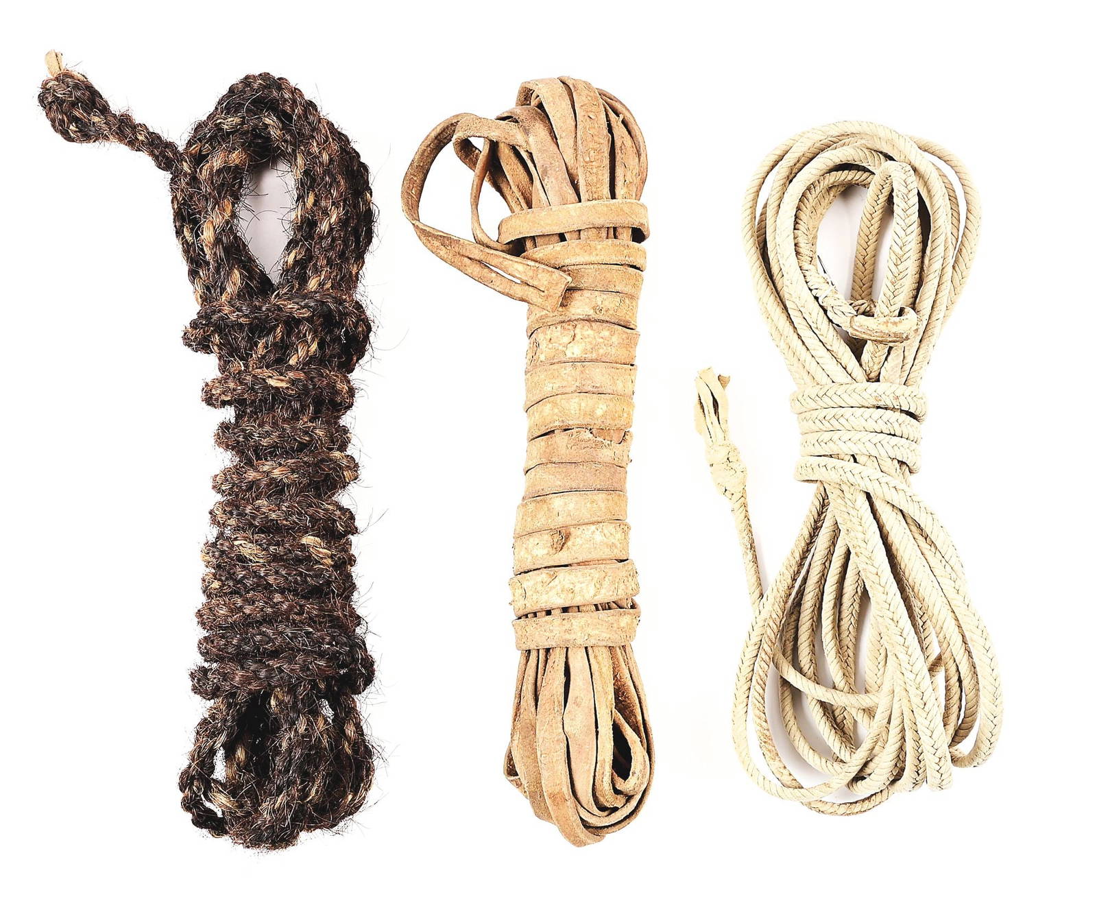 Lot Of 3 Native American-made Ropes Auction
