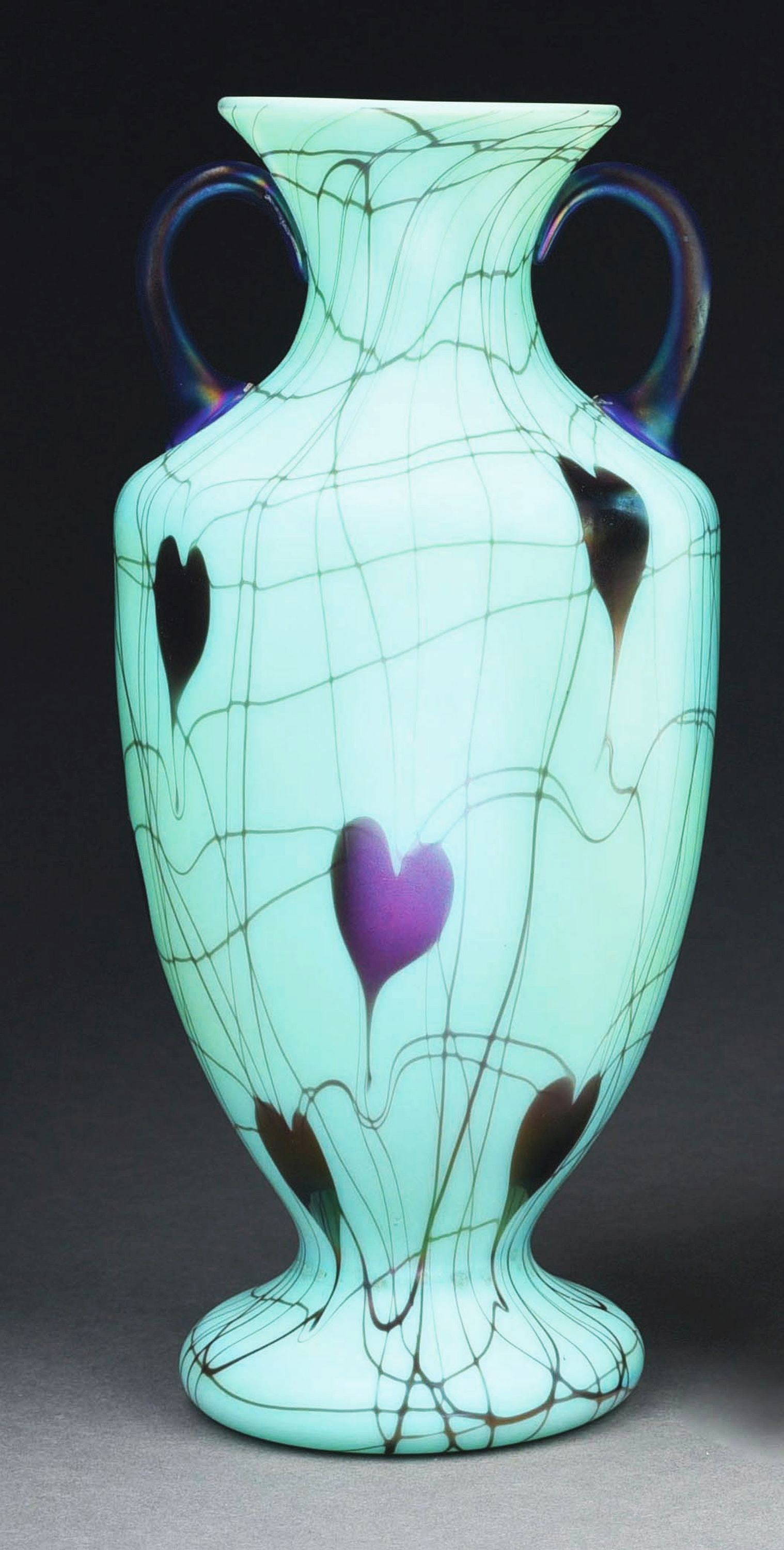 Fenton Hanging Hearts Vase Auction