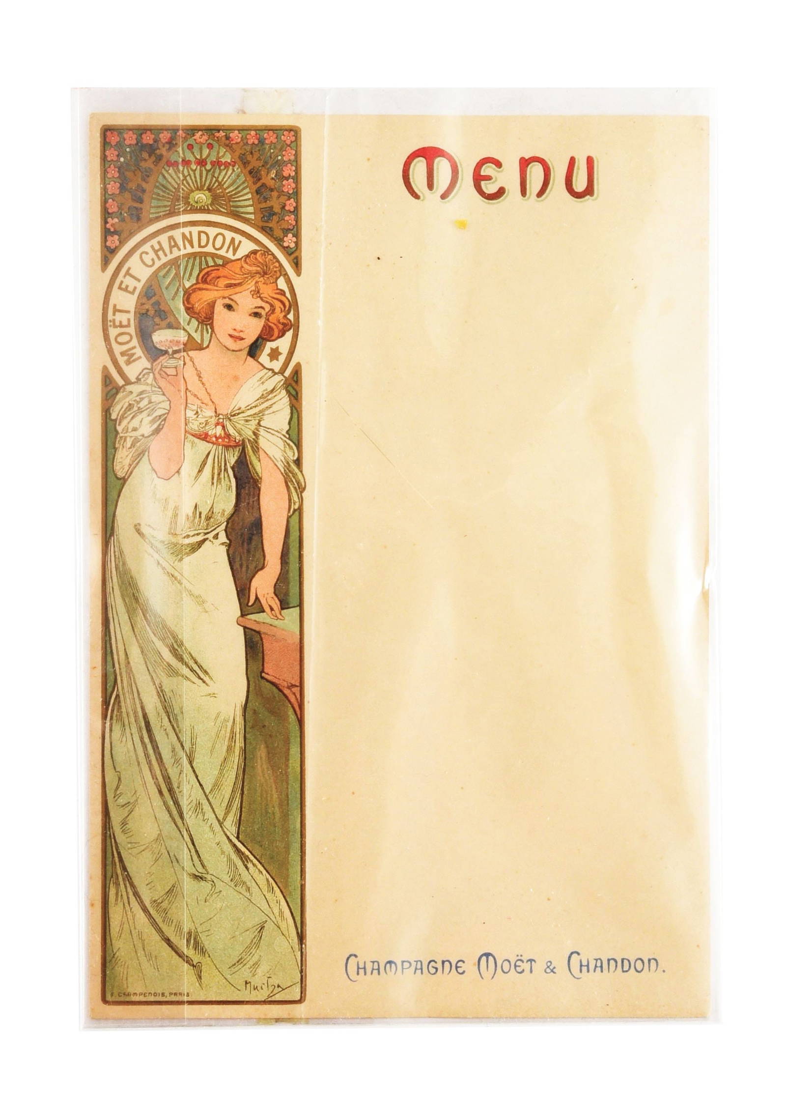 After Alphonse Mucha Menu Card Auction