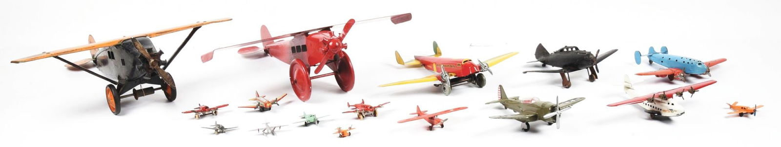 Collection Of 16: Various Sized Metal Toy Airplanes. Auction