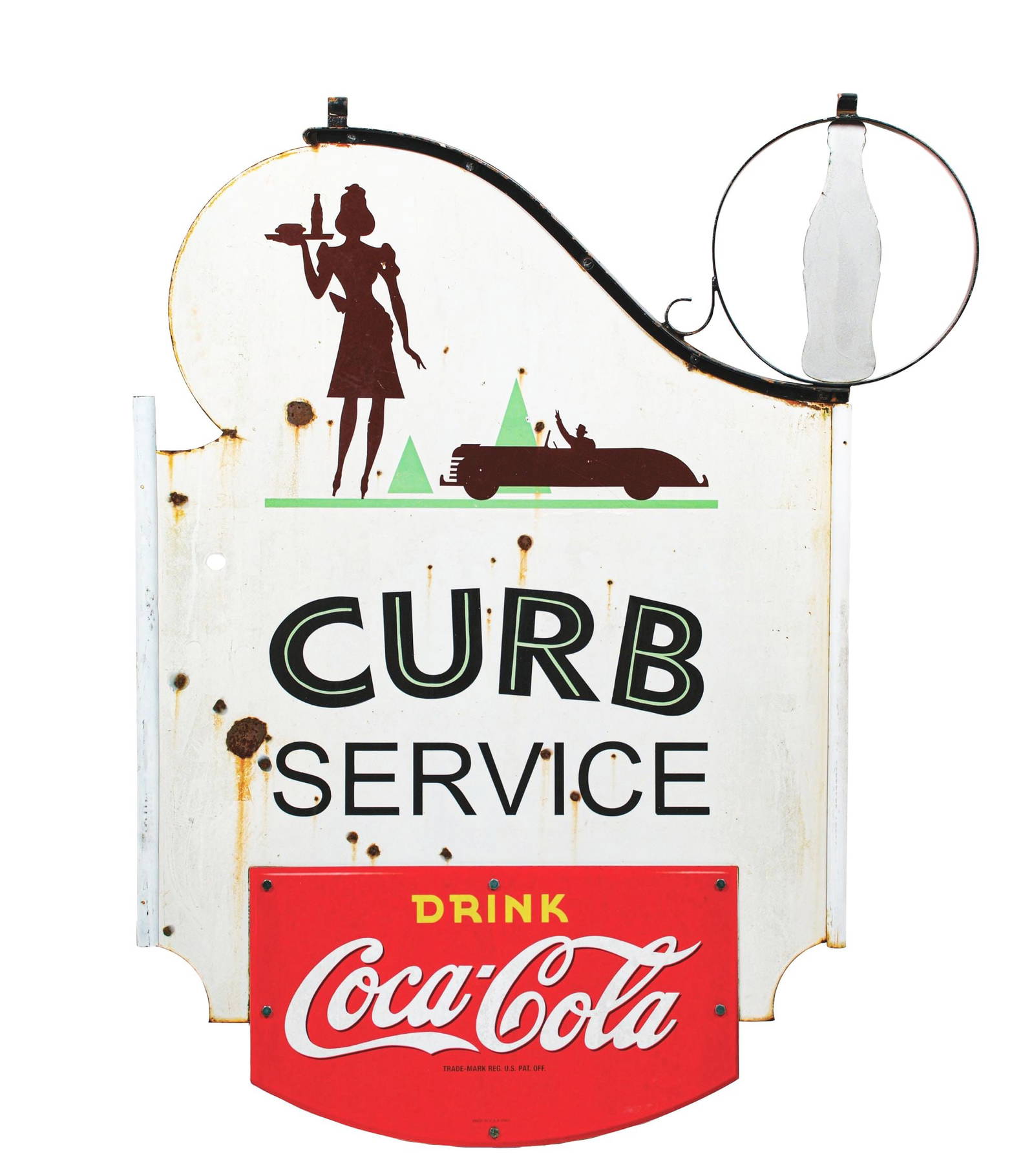 Coca-cola Curb Service Sign Auction