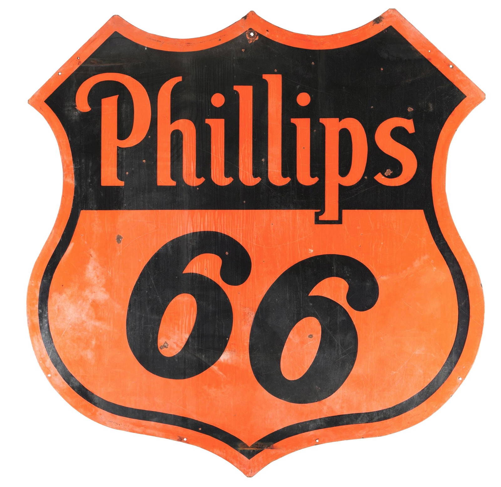 Phillips 66 Gasoline Service Station Porcelain Shield Sign. Auction