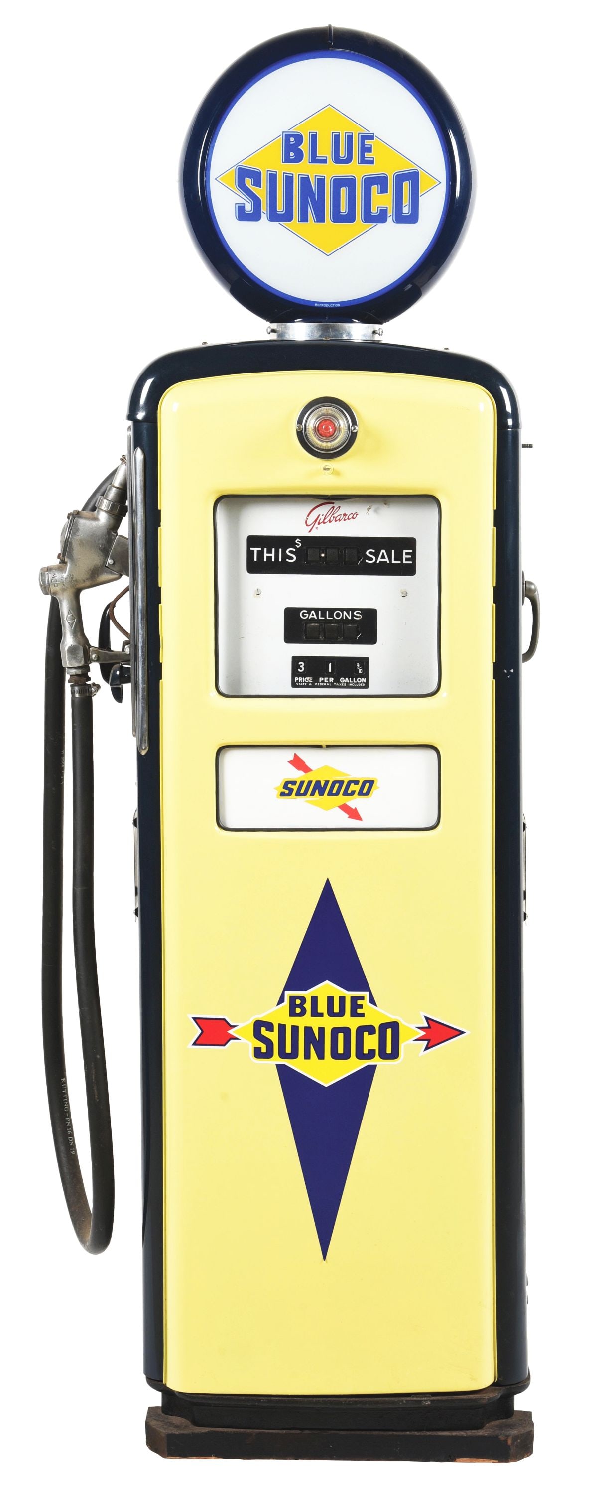 Gilbarco Model #994 Gas Pump Restored In Sunoco Gasoline. Auction