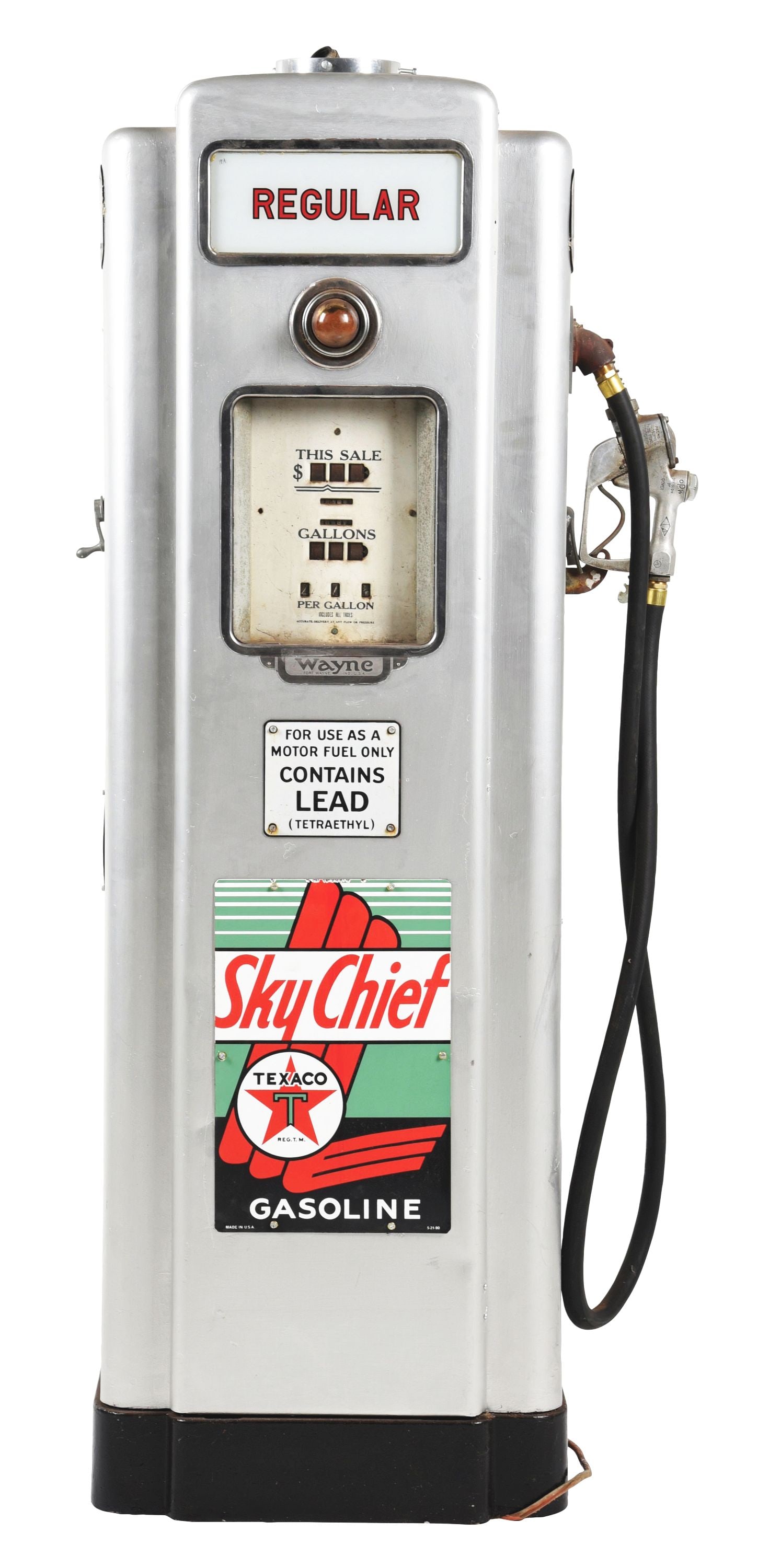 Wayne Model #70 Gas Pump Restored In Texaco Gasoline. Auction