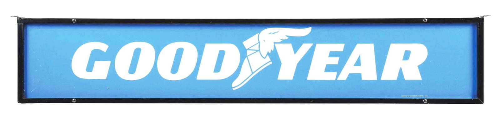 Tin Good Year Sign W/ Metal Frame. Auction