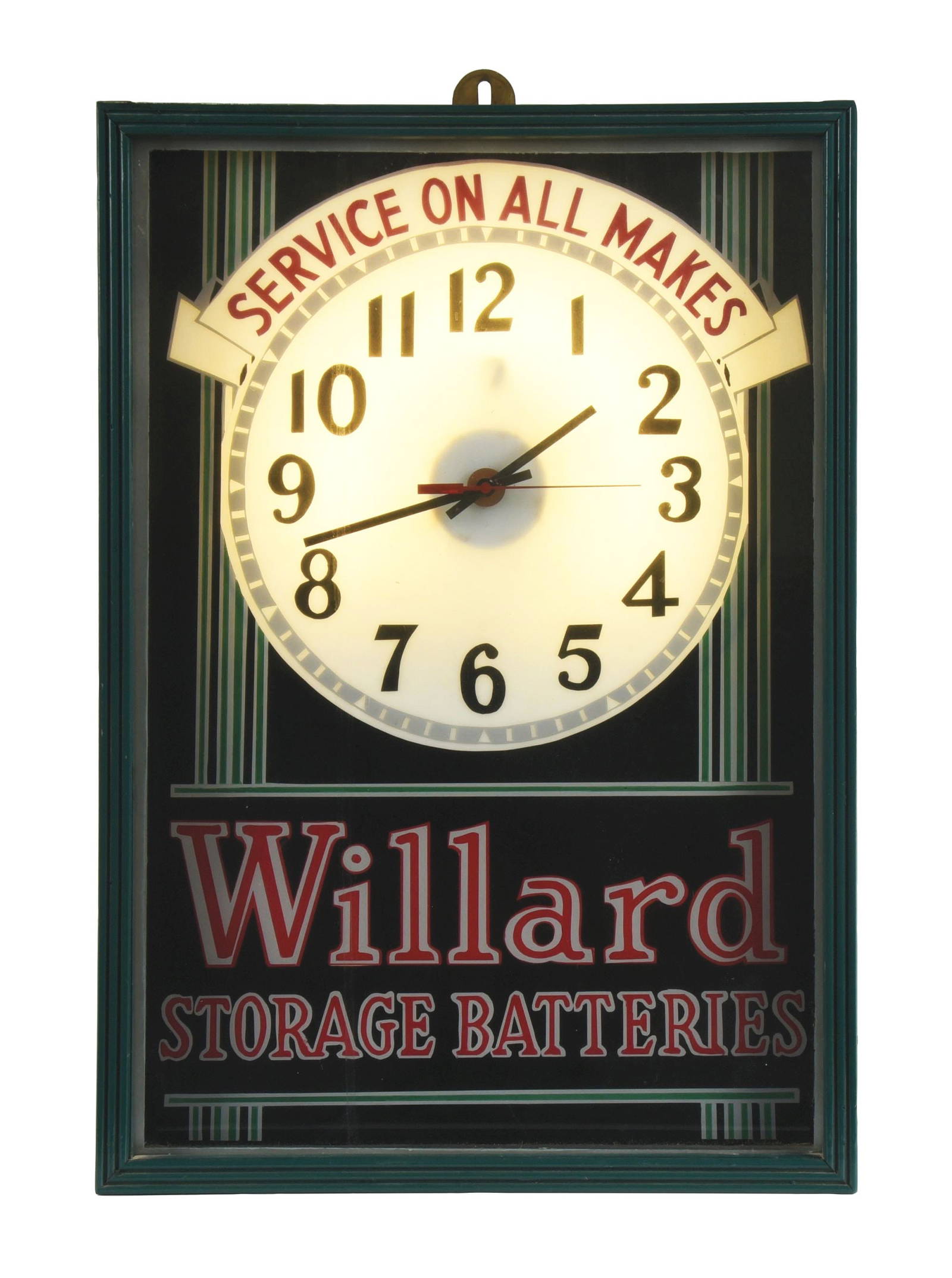 Willard Storage Batteries Advertising Clock. Auction