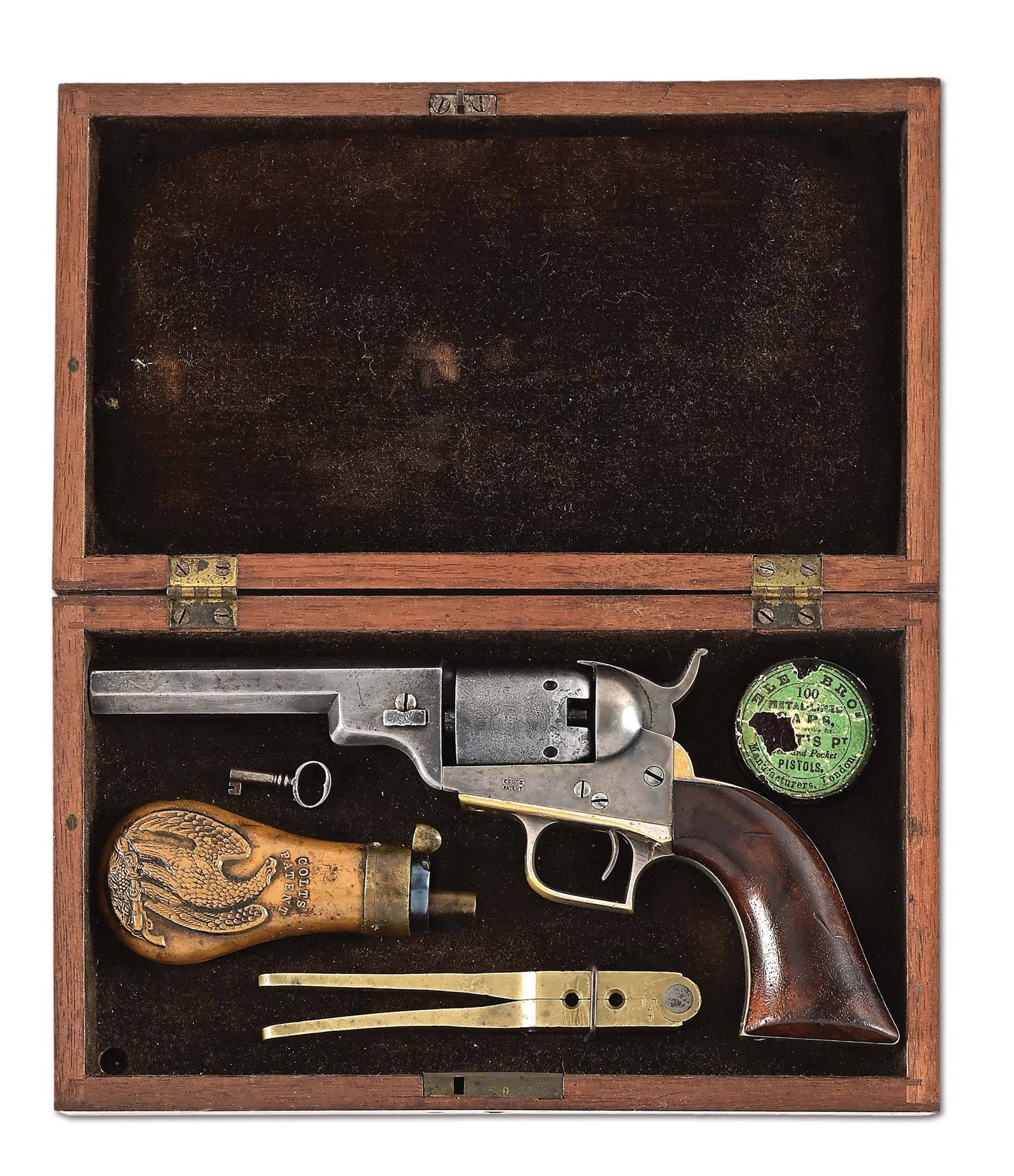 (a) Rare Early Cased Colt Model 1848 Baby Dragoon Percussion Revolver ...