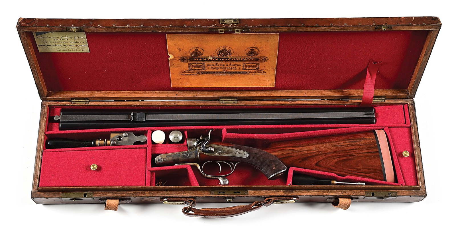 (a) Manton & Co .577 Bpe Hammer Fired Double Rifle With Case And ...