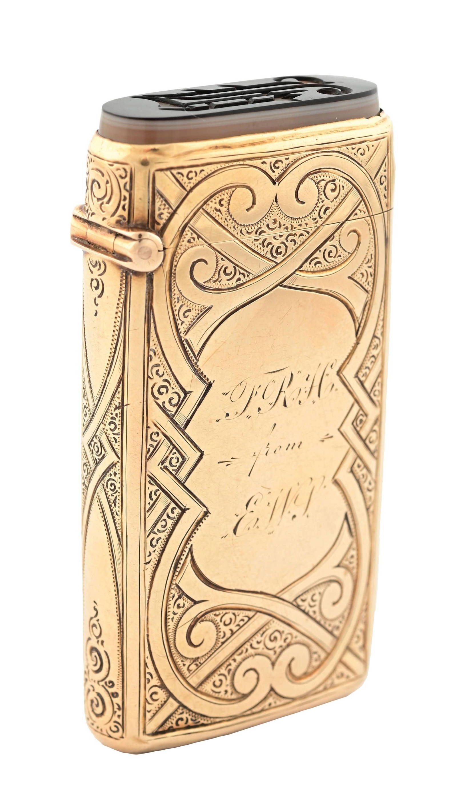 14k Gold Match Safe Auction