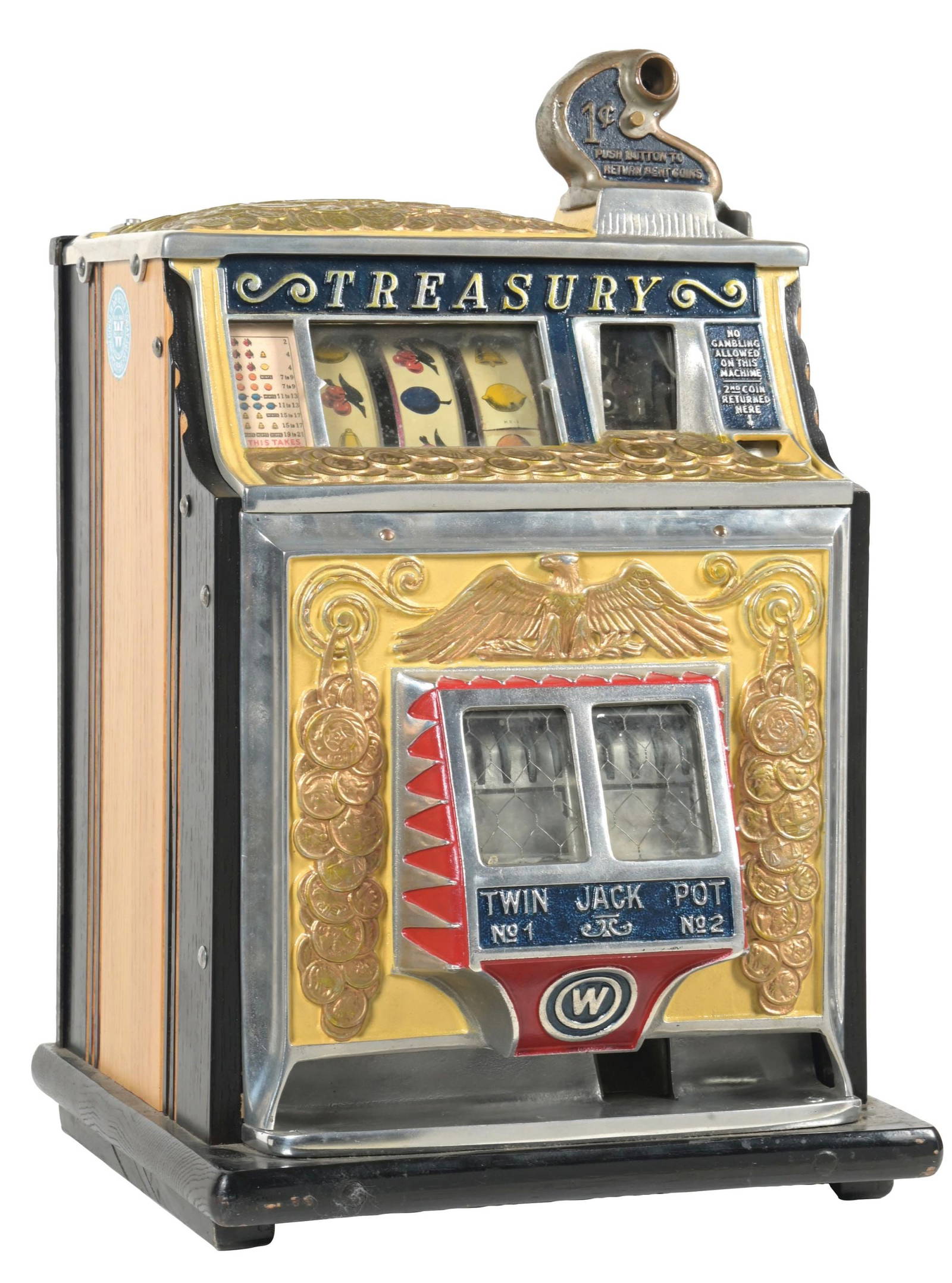 1¢ Watling Treasury Twin Jackpot Slot Machine Auction