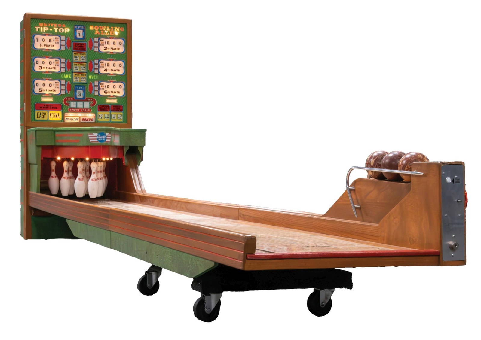 10¢ United's Tip Top Bowler Bowling Alley Arcade Machine Auction