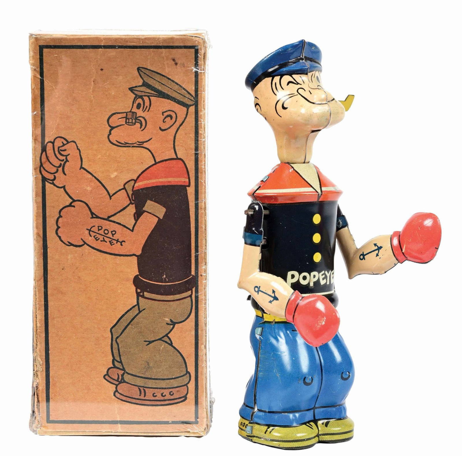 Chein Tin Litho Popeye Shadow Boxer Auction