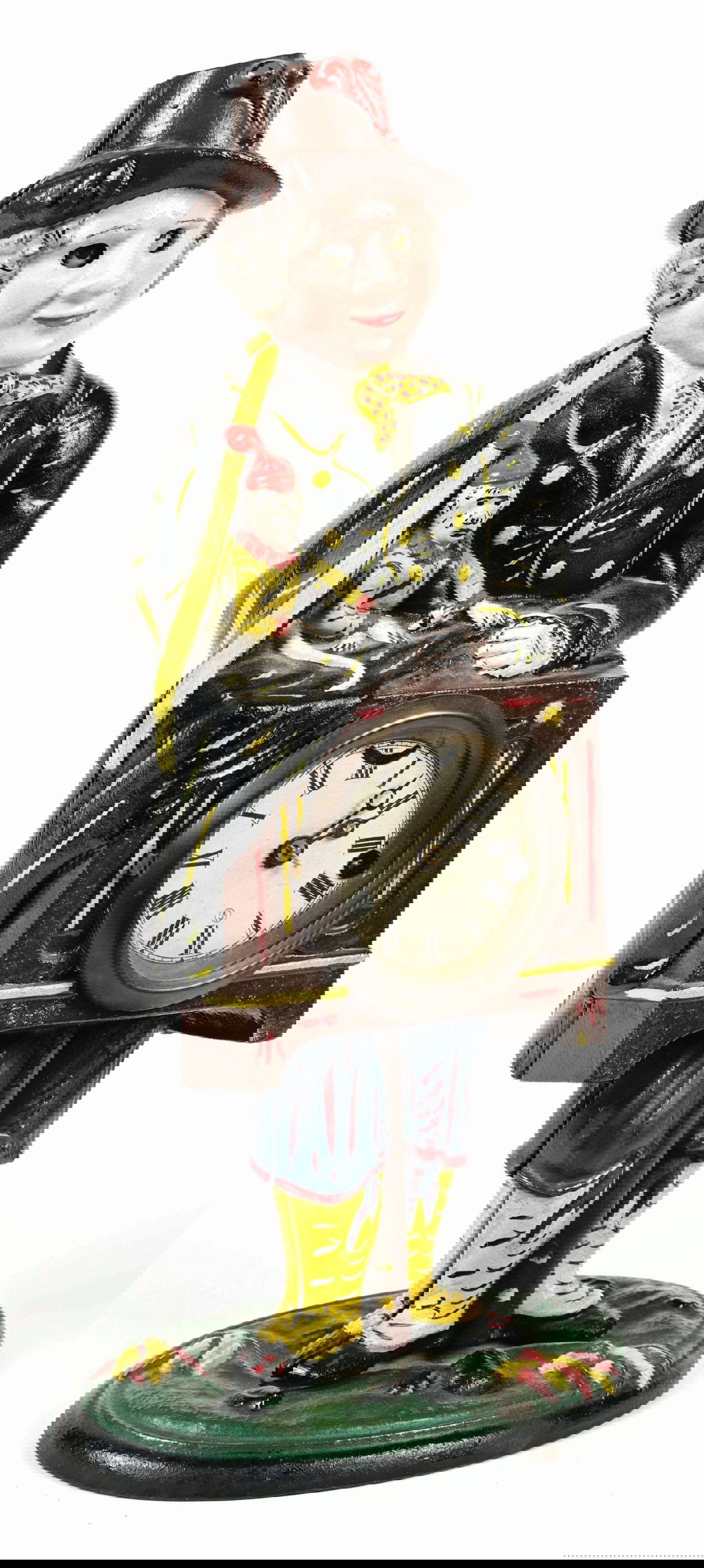 Cast Iron Blinking Eye Organ Grinder Clock Auction