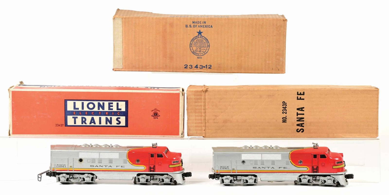 Lionel 2343 Santa Fe F3aa's W/ Original Master Carton Auction