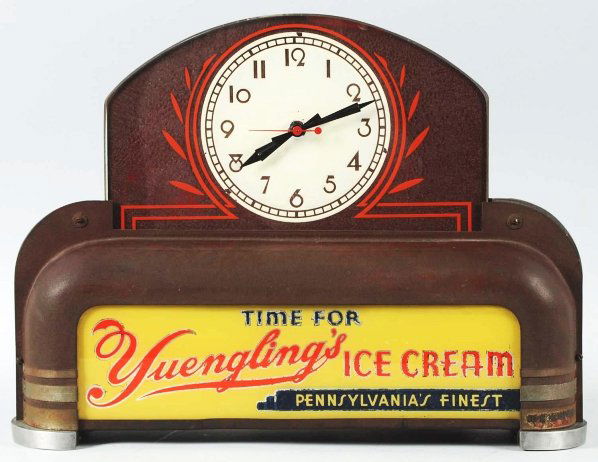 669: Yuengling's Ice Cream Countertop Clock/Sign.