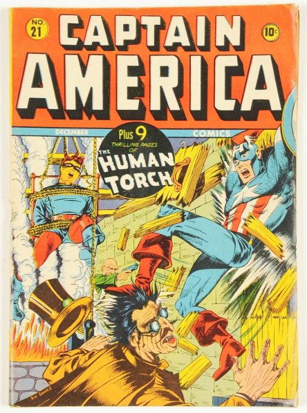 1941 Captain America #21 Comic Book.