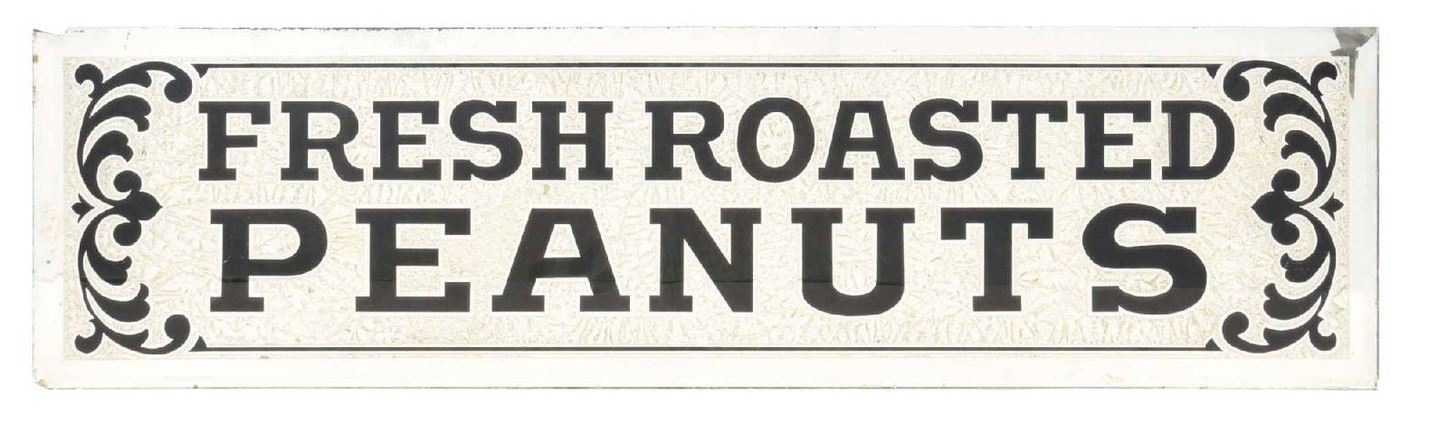 Single Sided Chipped Glass Sign Advertising Fresh Roasted Peanuts