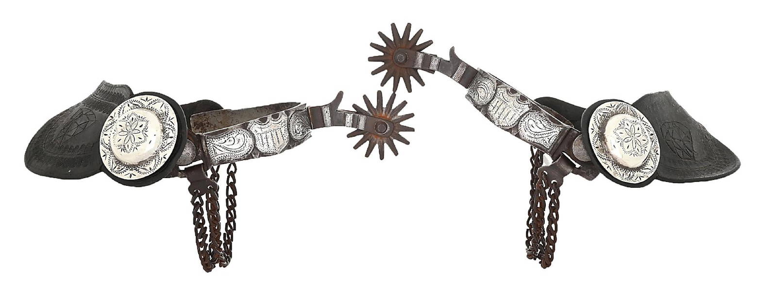 California Shield Pattern Inlaid Spurs Auction