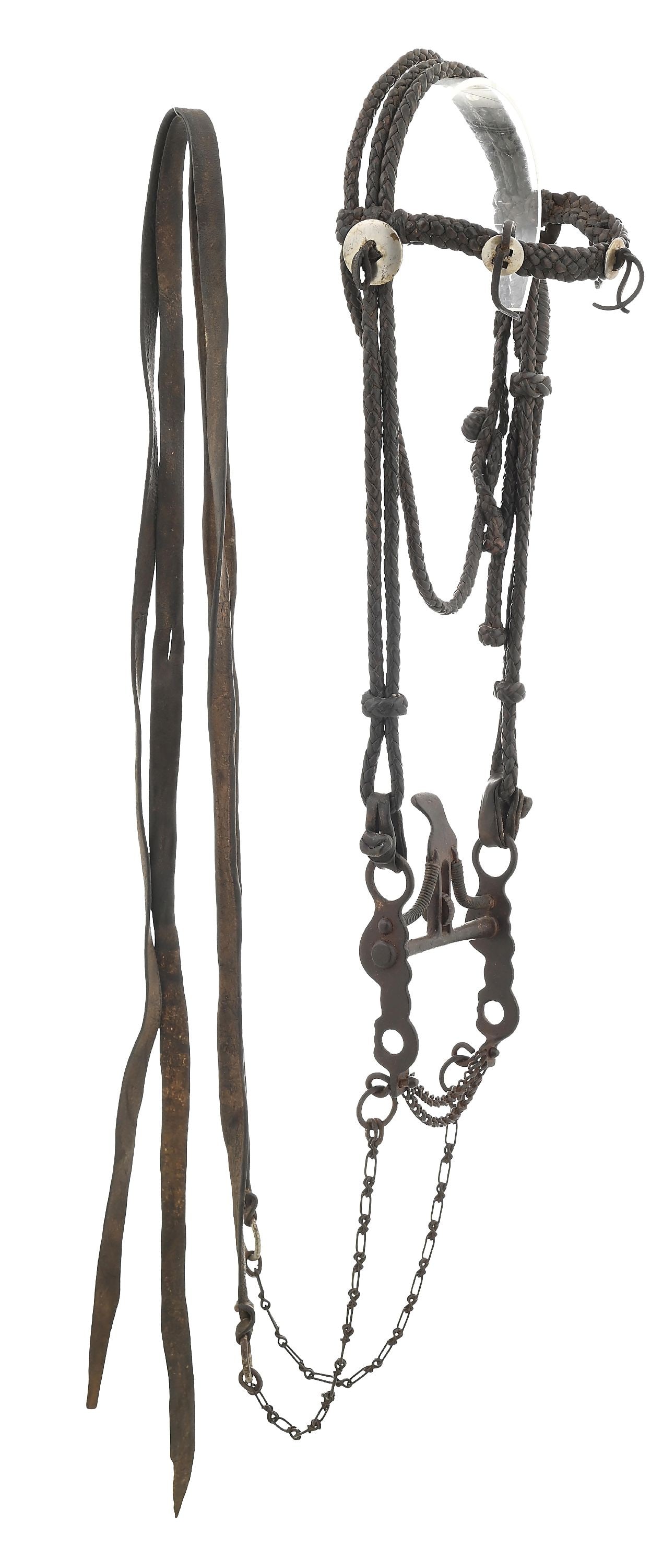 Leather Braided Bridle With Kissing Bird Bit Auction