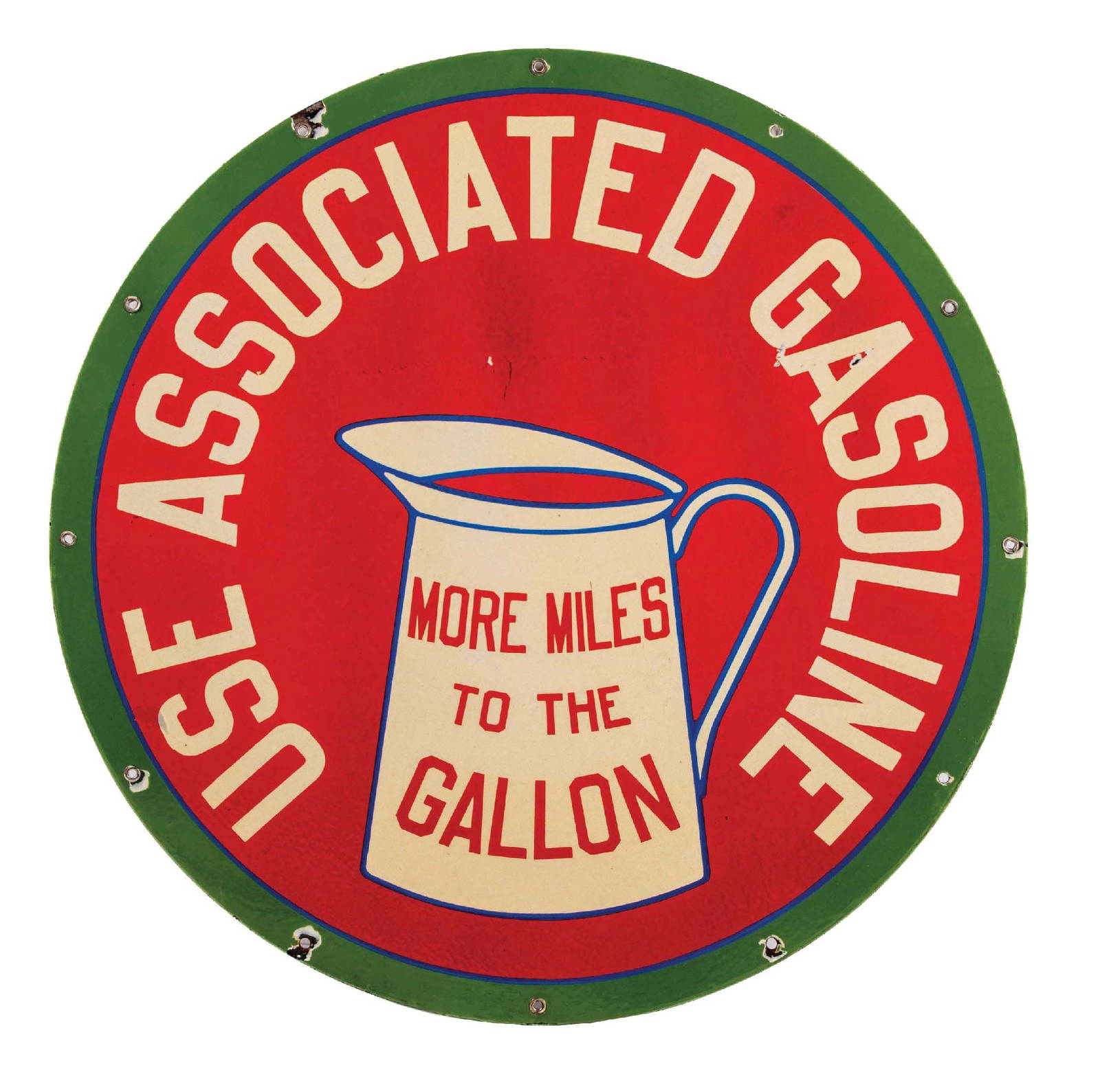 Use Associated Gasoline Sign W/ Pouring Graphic Auction
