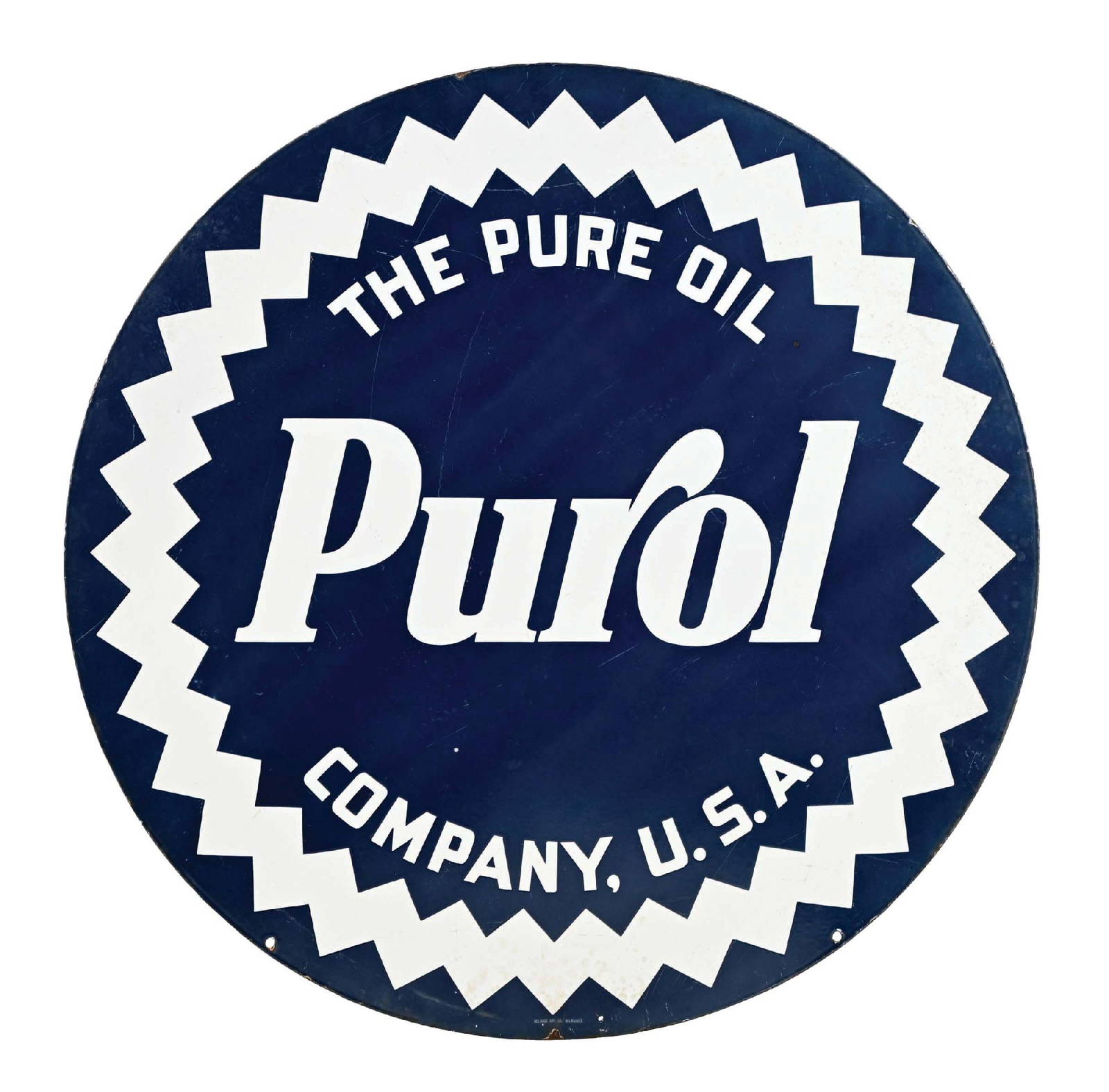 Rare Purol Gasoline Porcelain Service Station Sign Auction