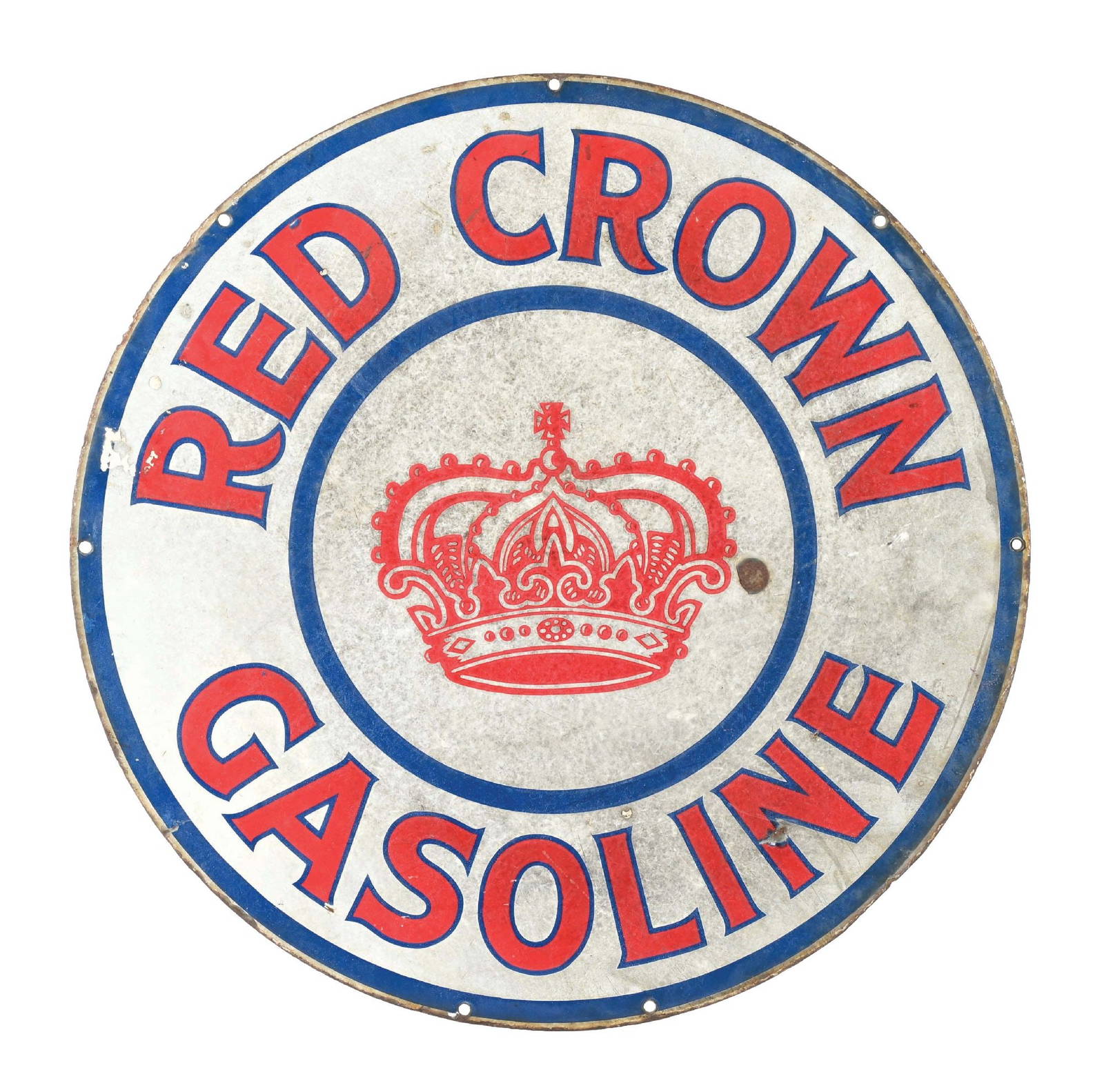 Red Crown Gasoline Porcelain Sign W/ Crown Graphic Auction
