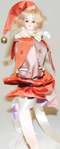 Court Jester Bisque Head Doll.