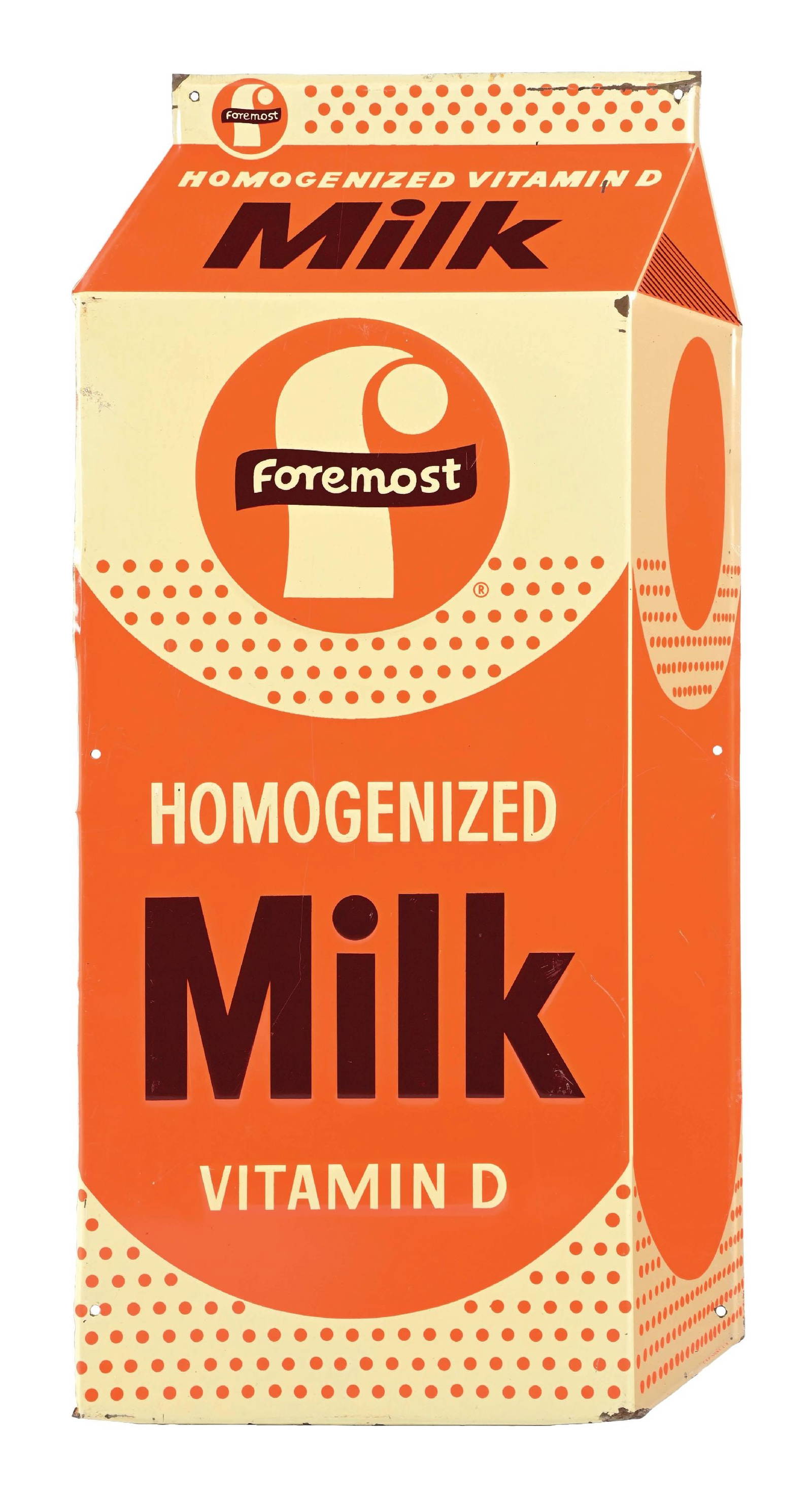 Foremost Homogenized Milk Die-cut Sign Auction