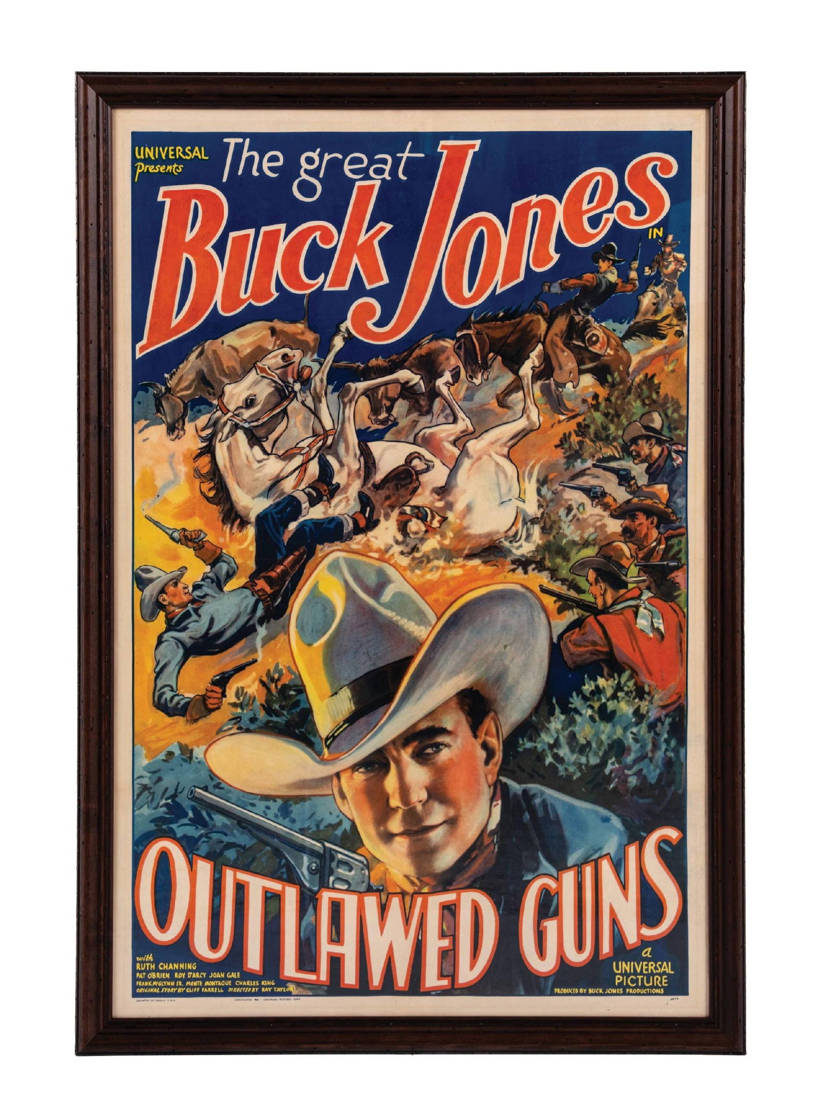1935 Buck Jones "outlawed Guns" 1 Sheet Movie Poster Auction