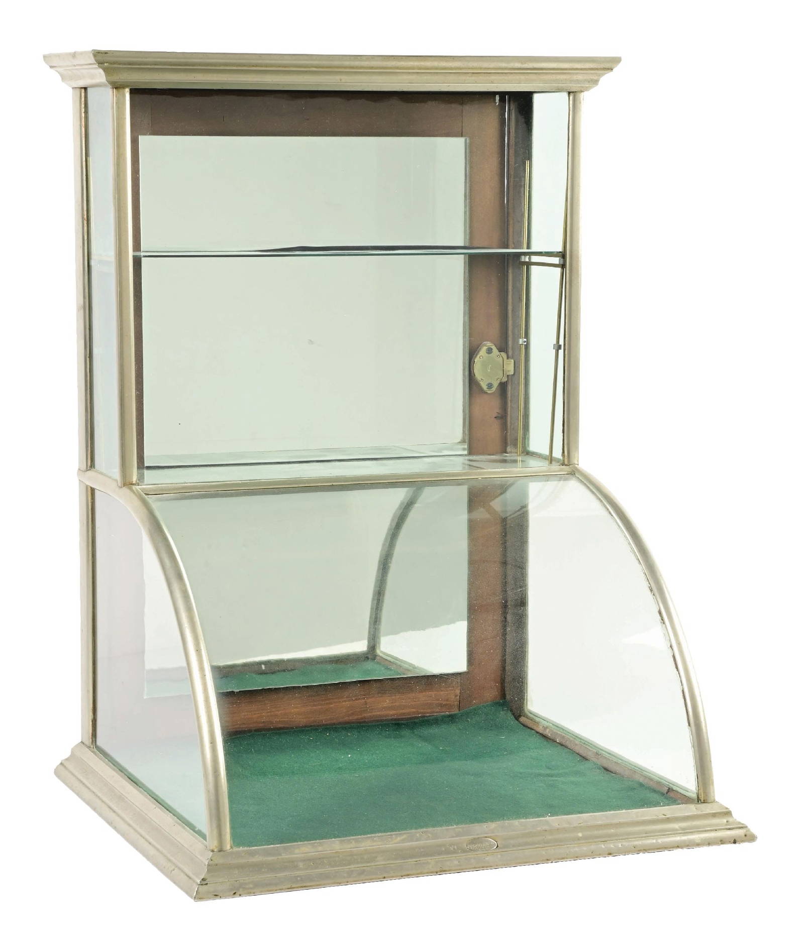 Curved Glass Counter Top Tower Display Case Auction