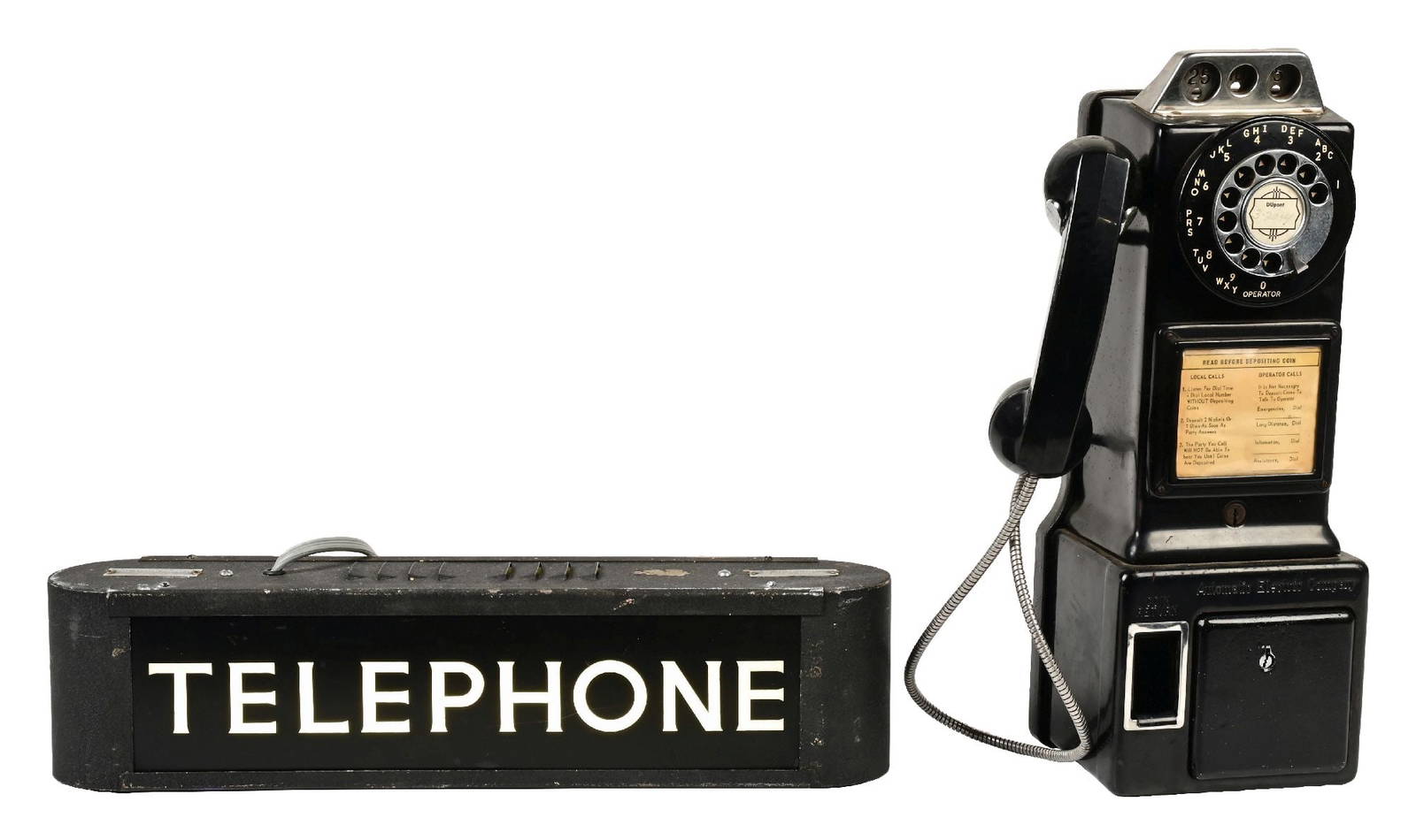 Pair Of Early Coin-operated Telephone Items Auction