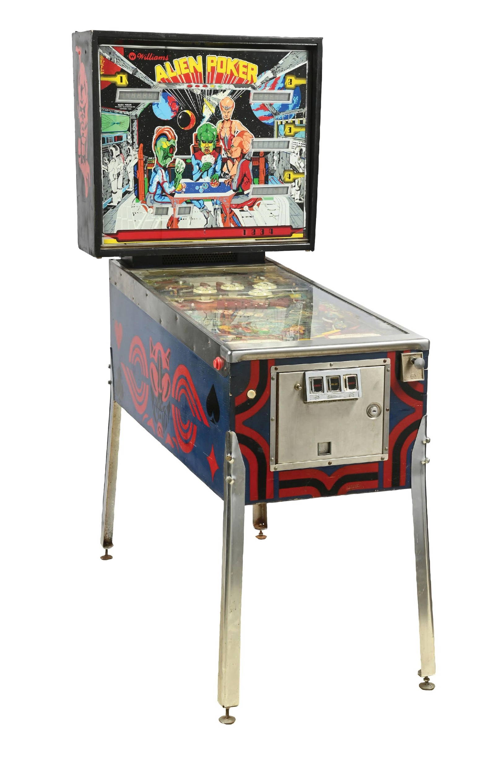 25¢ Williams Alien Poker Pinball Machine Auction