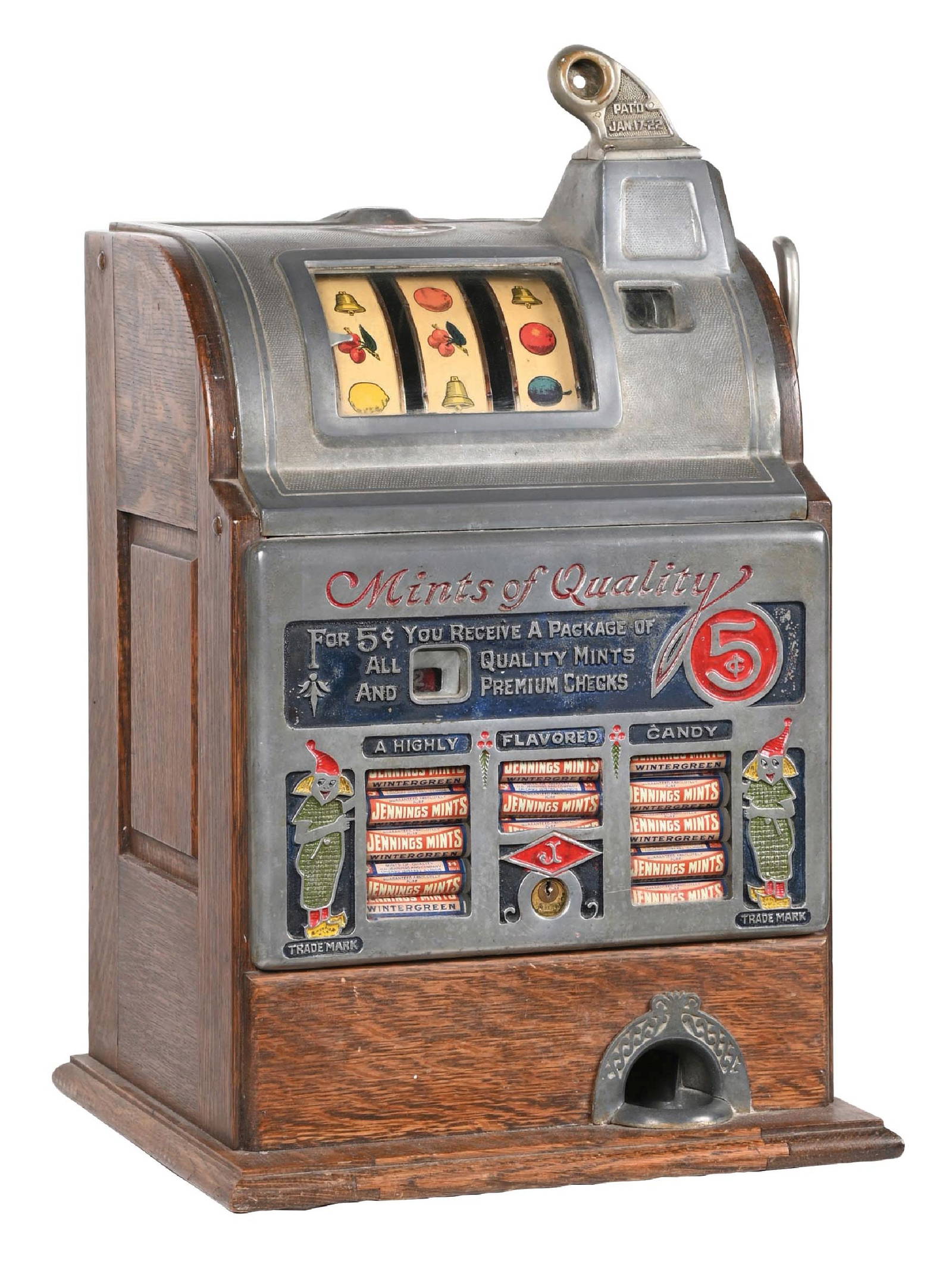 5¢ Jennings Automatic O.k. Counter Vender "mints Of Quality" Slot ...