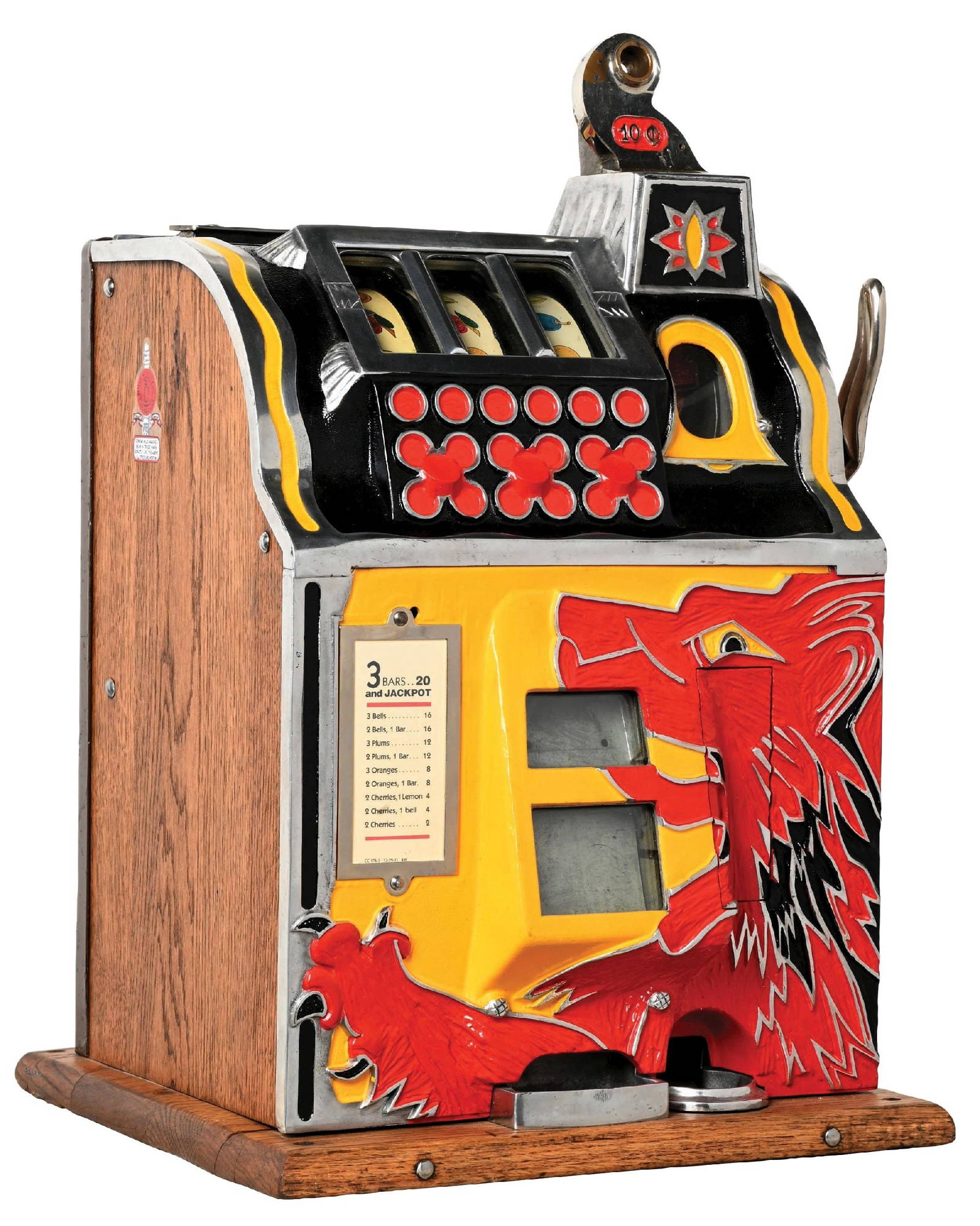 10¢ Mills Novelty "wolfs Head" Slot Machine Auction
