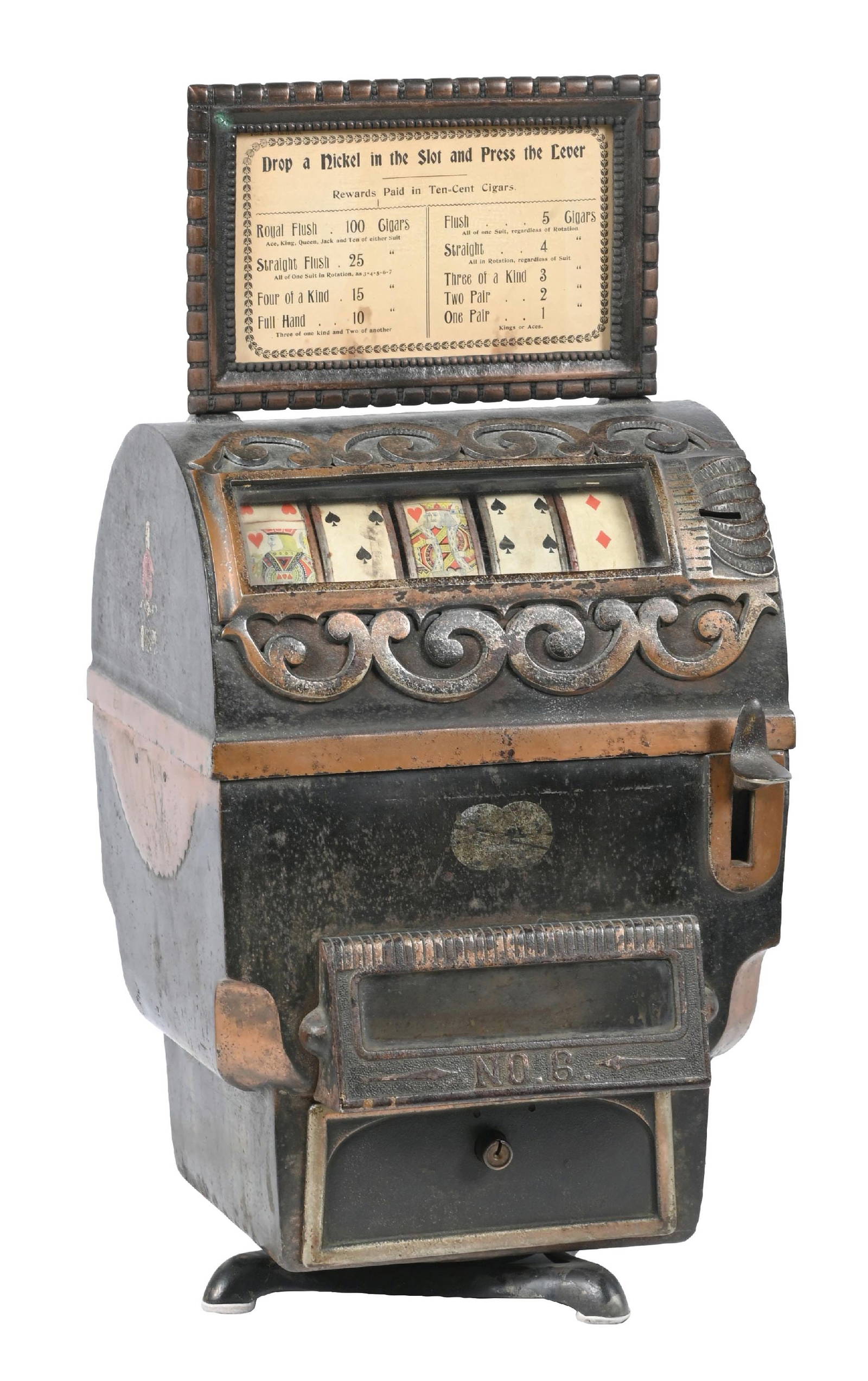 5¢ Mills Novelty Co. #6 Jumbo Success Countertop Poker Trade Stimulator ...