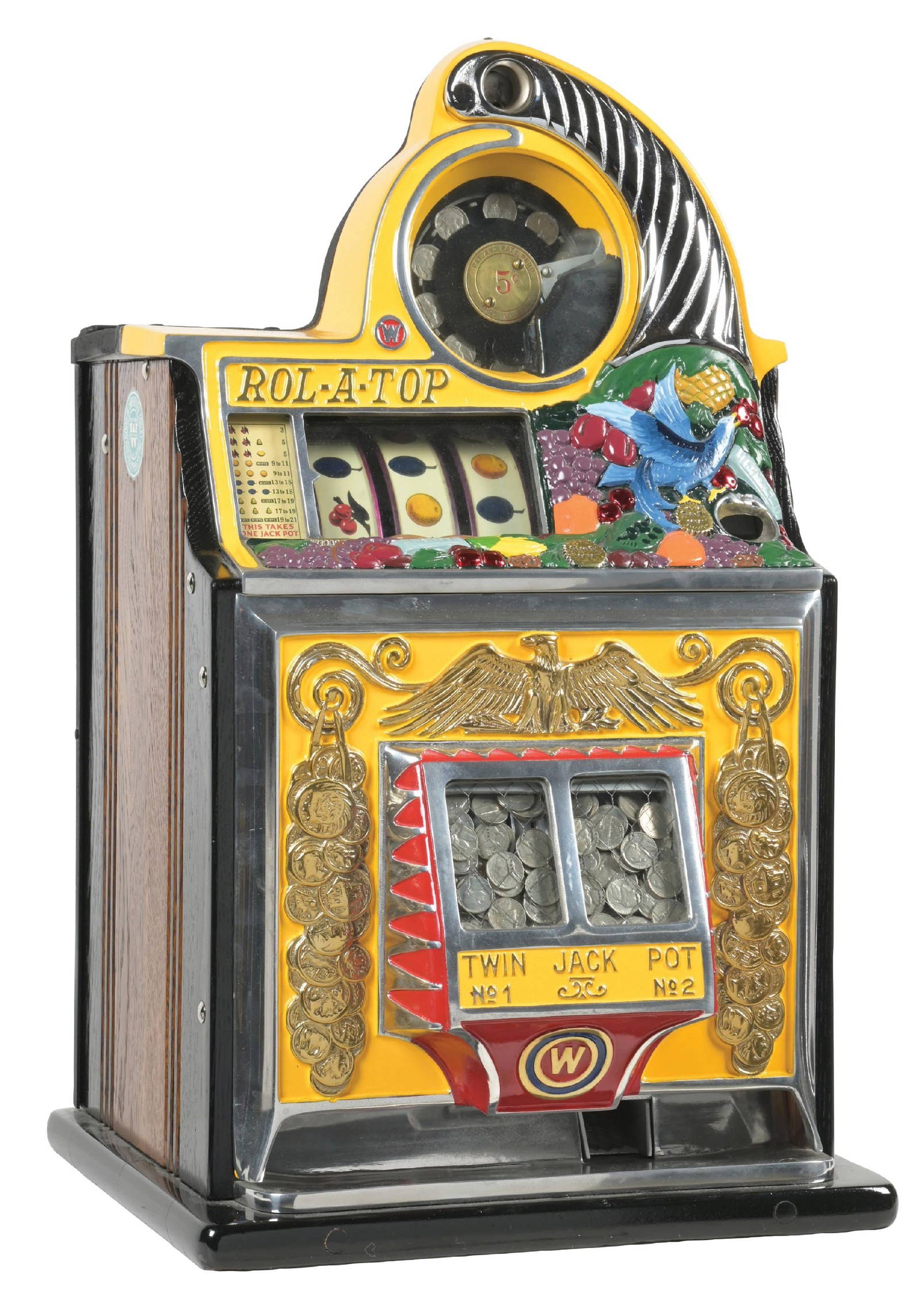 5¢ Watling Bird Of Paradise Rol-a-top Slot Machine Auction