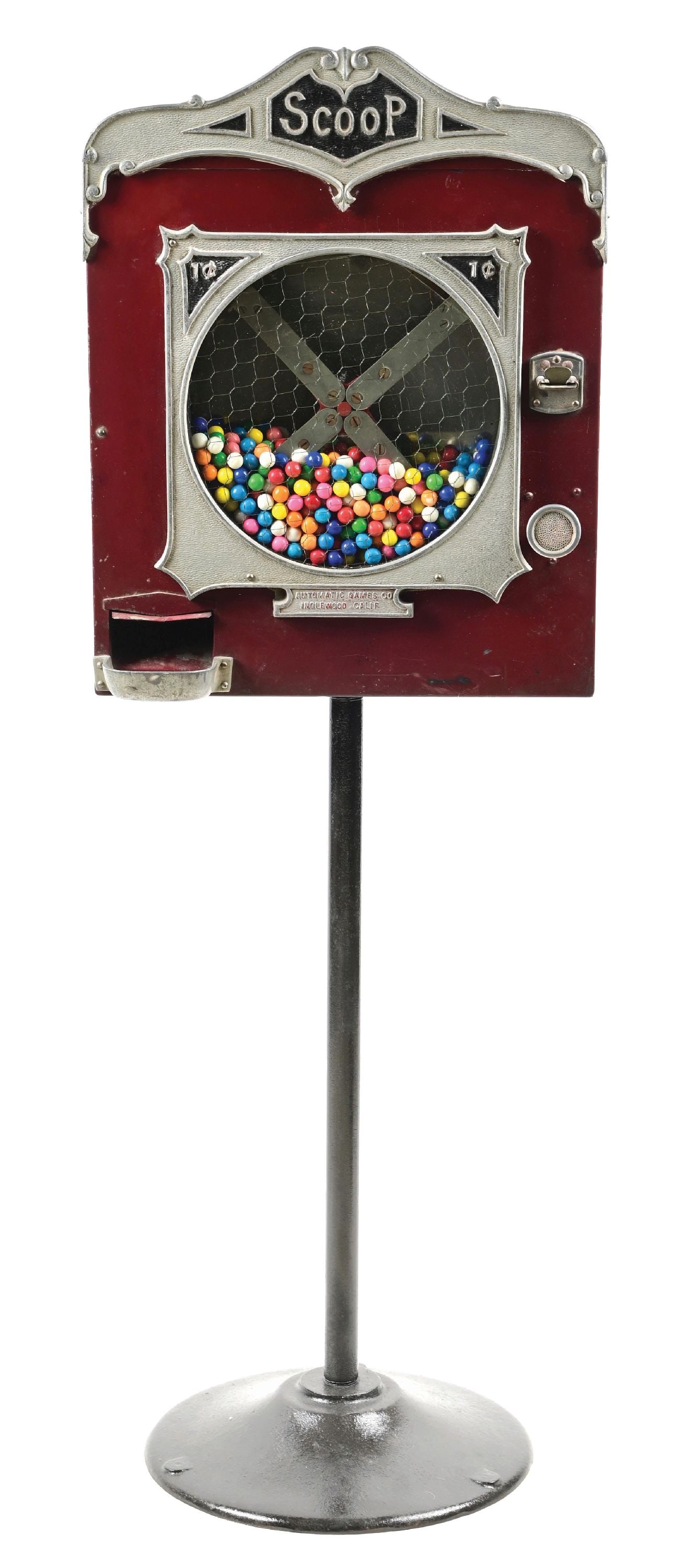 1¢ Automatic Games Co. "scoop" Carnival Gum Vending Machine Auction