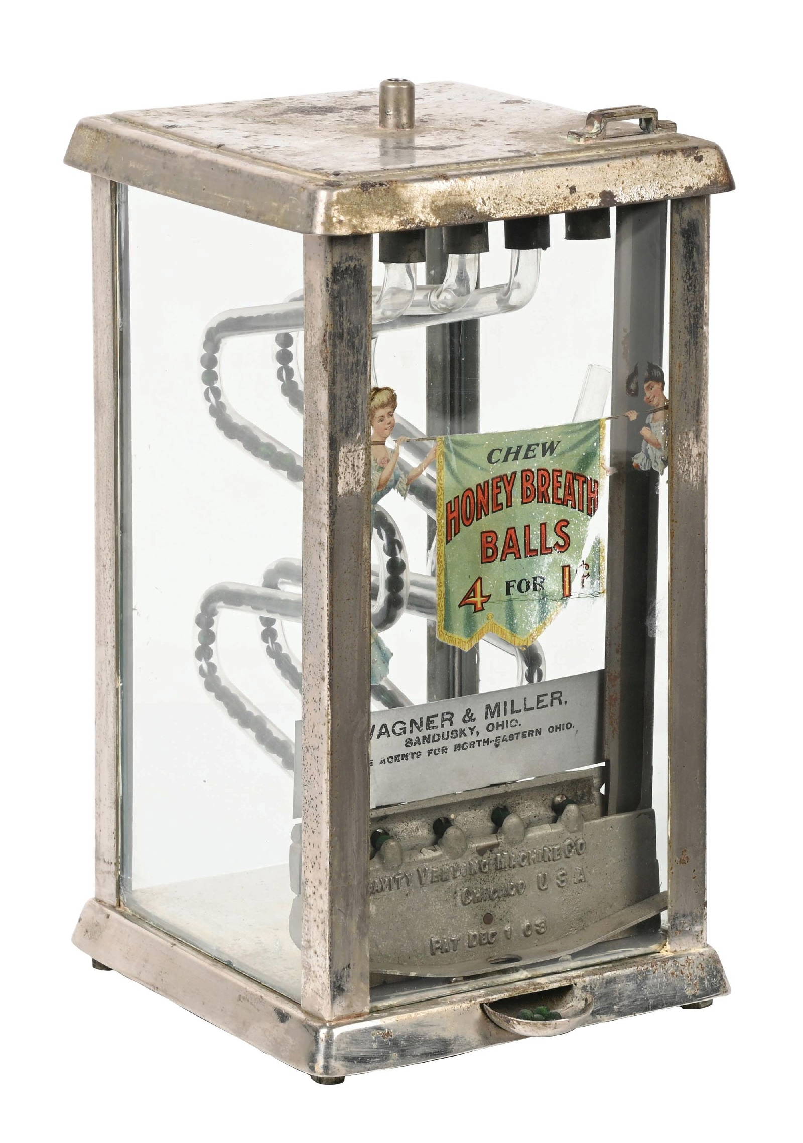 1¢ Wagner & Miller Honey Breath Ball Mint Vending Machine Auction