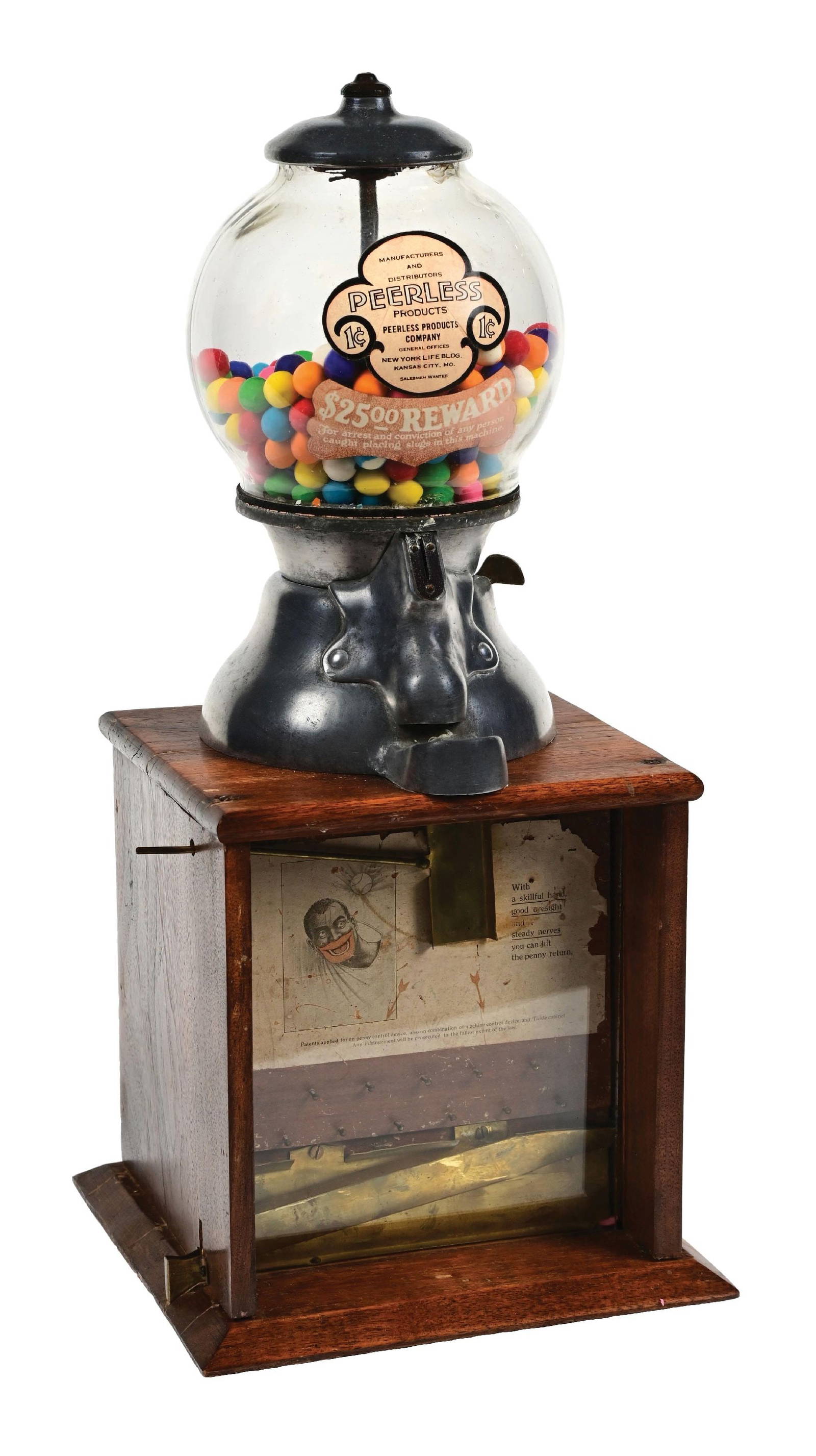 Blue Bird Gumball Vending Machine W/ Penny Drop Auction